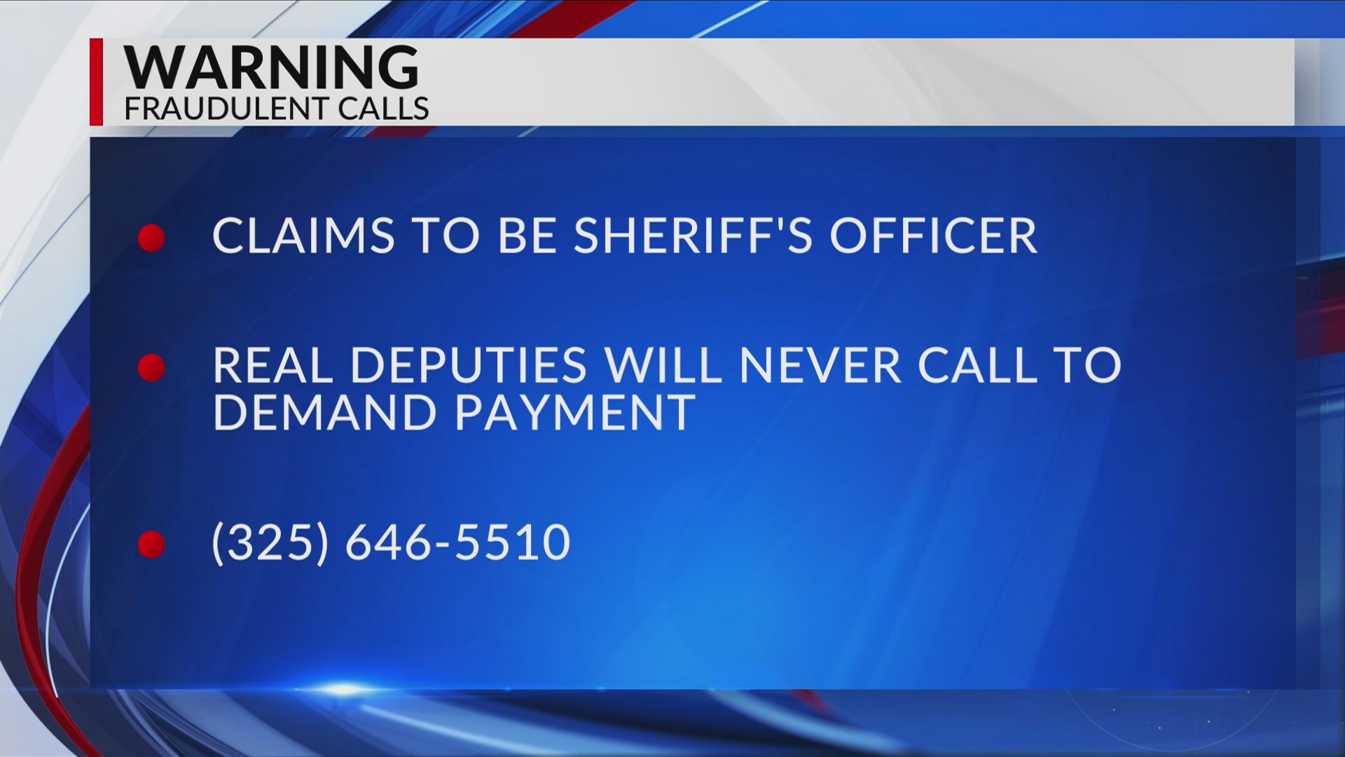Brown County Sheriff’s Office warns of scam using deputy names – KTAB ...