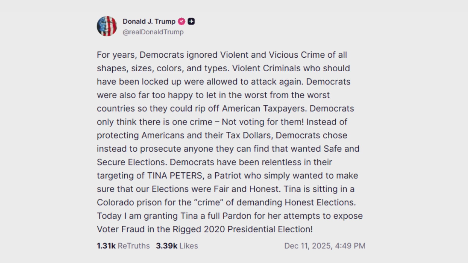 Tina Peters pardoned by Trump while charged at state level – FOX31 Denver