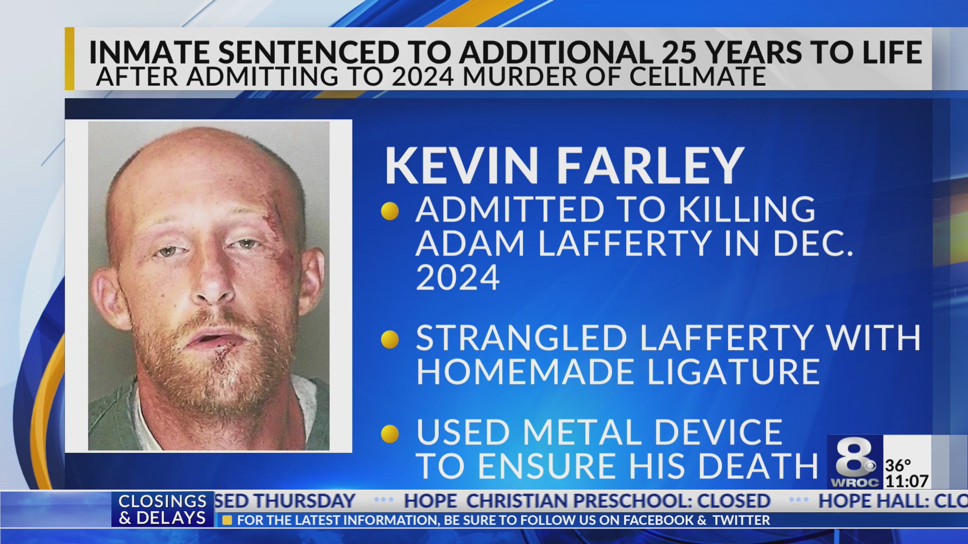 Inmate sentenced to additional 25 years to life after admitting to 2024 ...