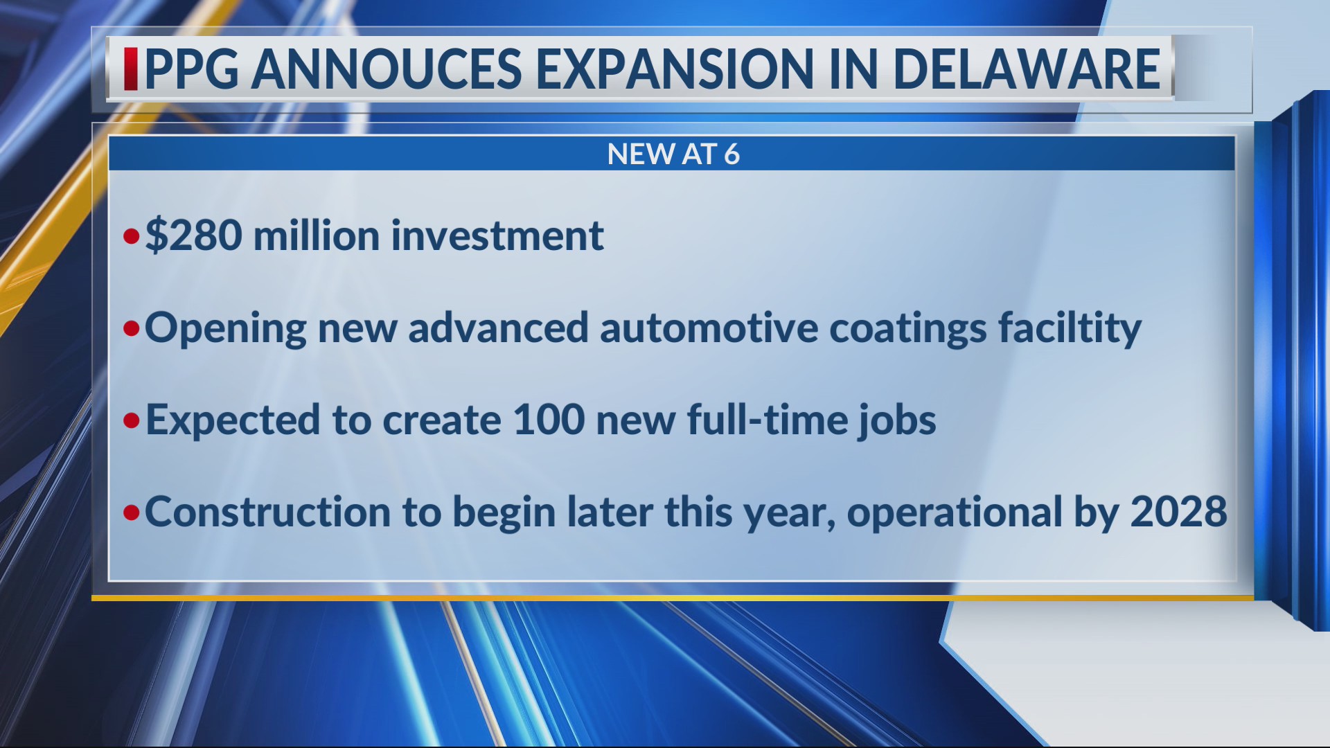 PPG announces expansion in Delaware – NBC4 WCMH-TV