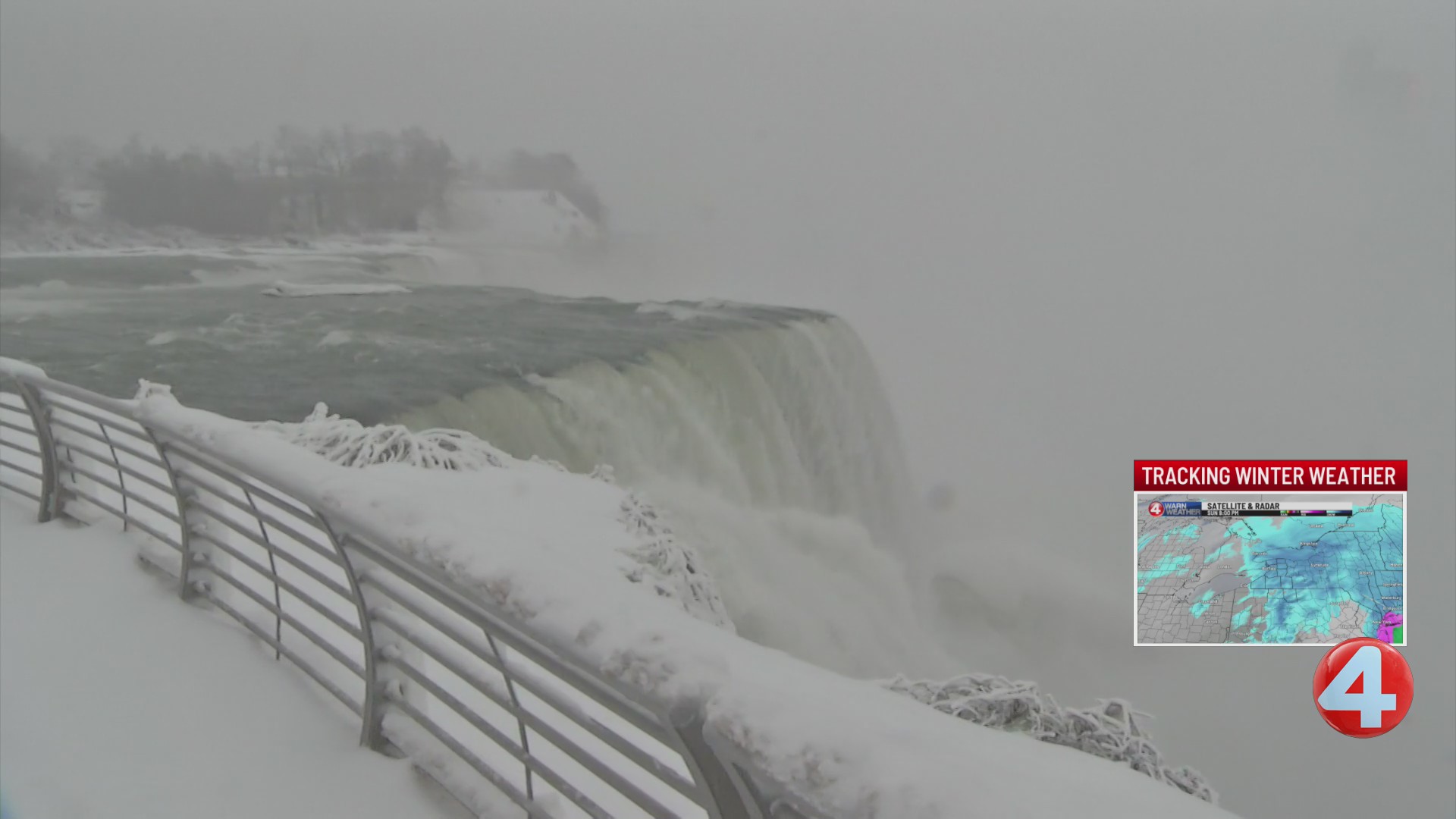Cold temperatures and snow in Niagara Falls – News 4 Buffalo