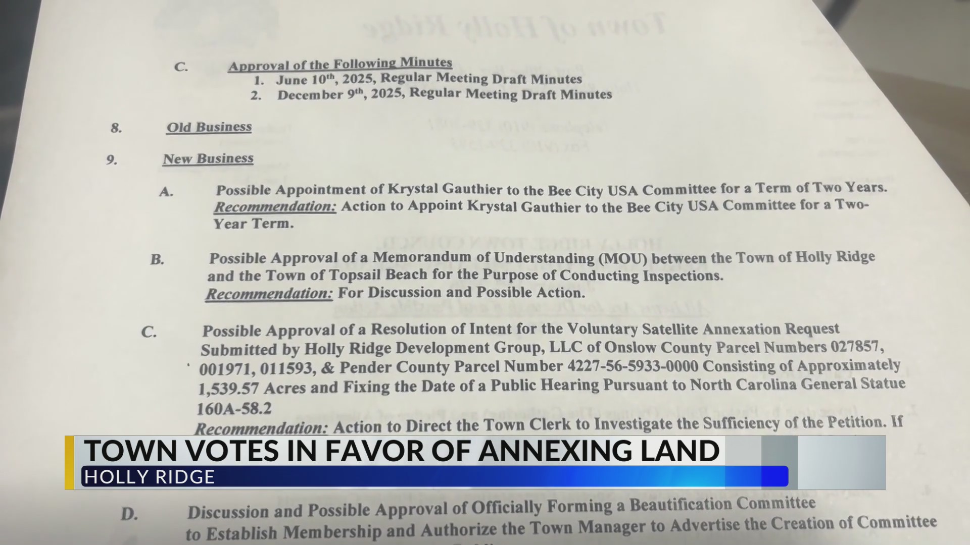 Holly Ridge moves forward with annexation plan – WNCT