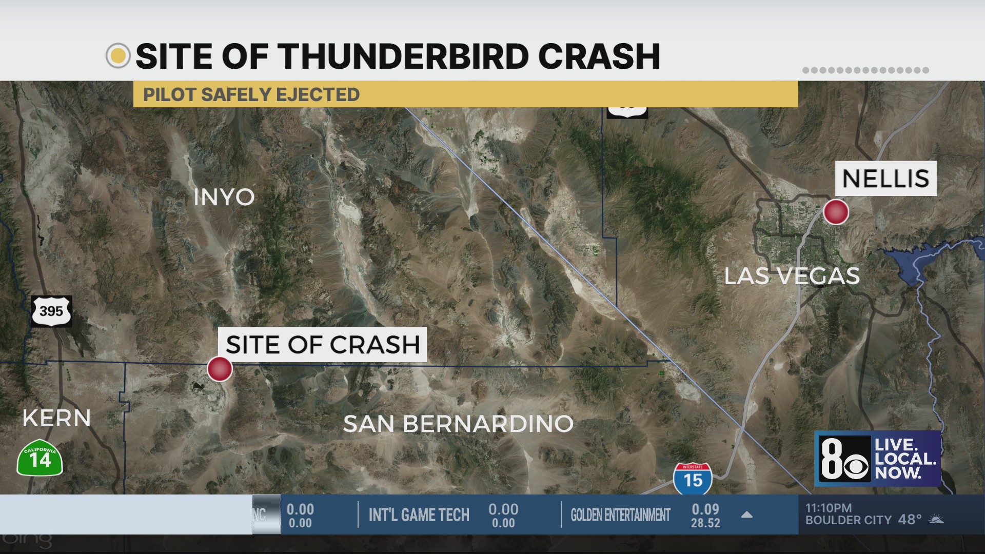 Pilot ejects as F-16 Thunderbird from Nellis Air Force Base crashes in ...