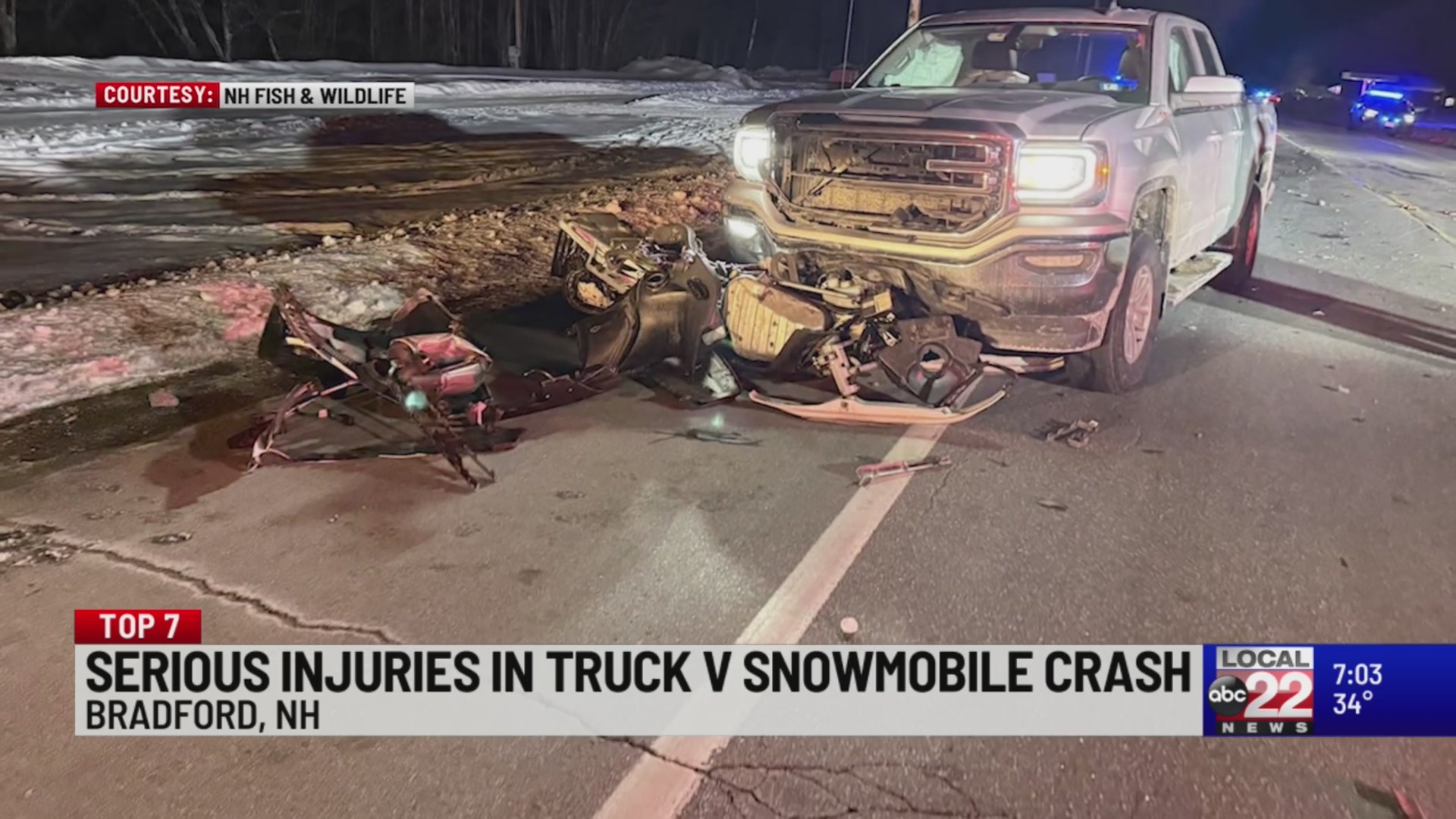 Serious injuries in New Hampshire truck-snowmobile crash – ABC22 & FOX44