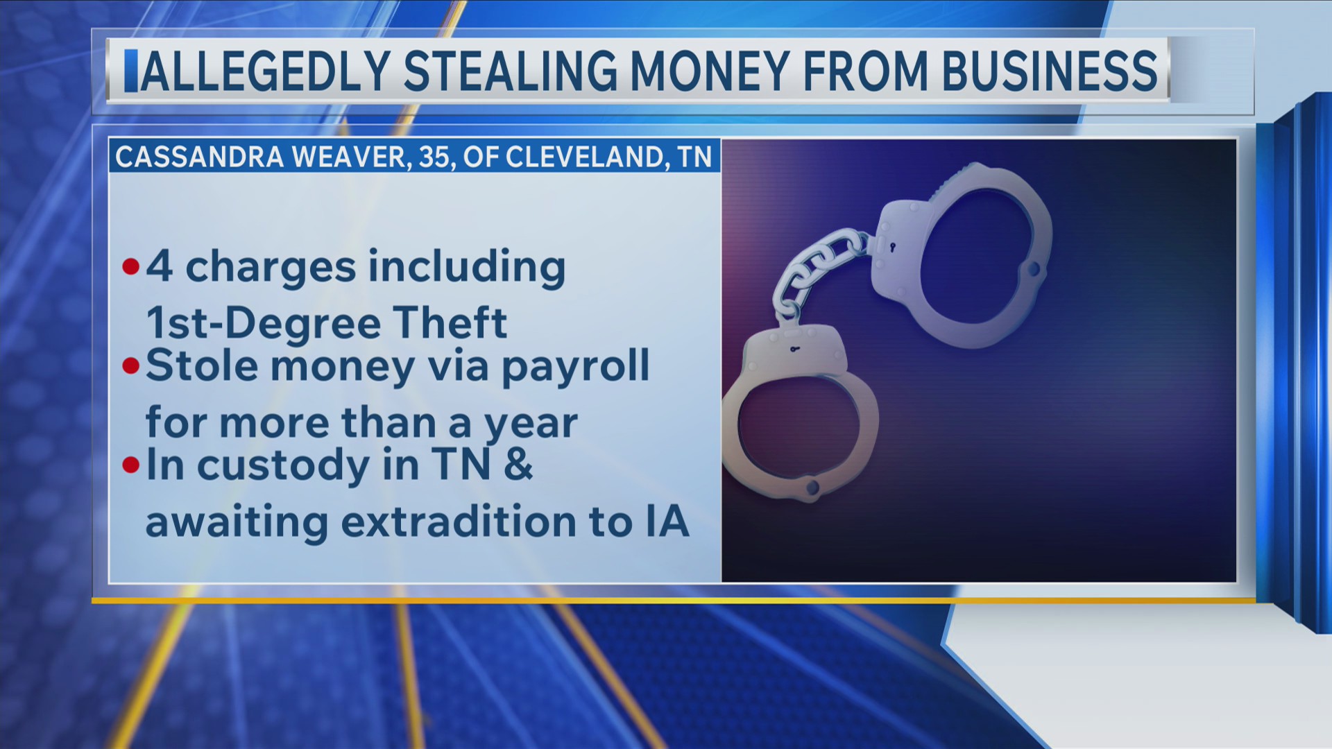 Woman Charged With Allegedly Stealing Money From Business – KCAU 9 News ...