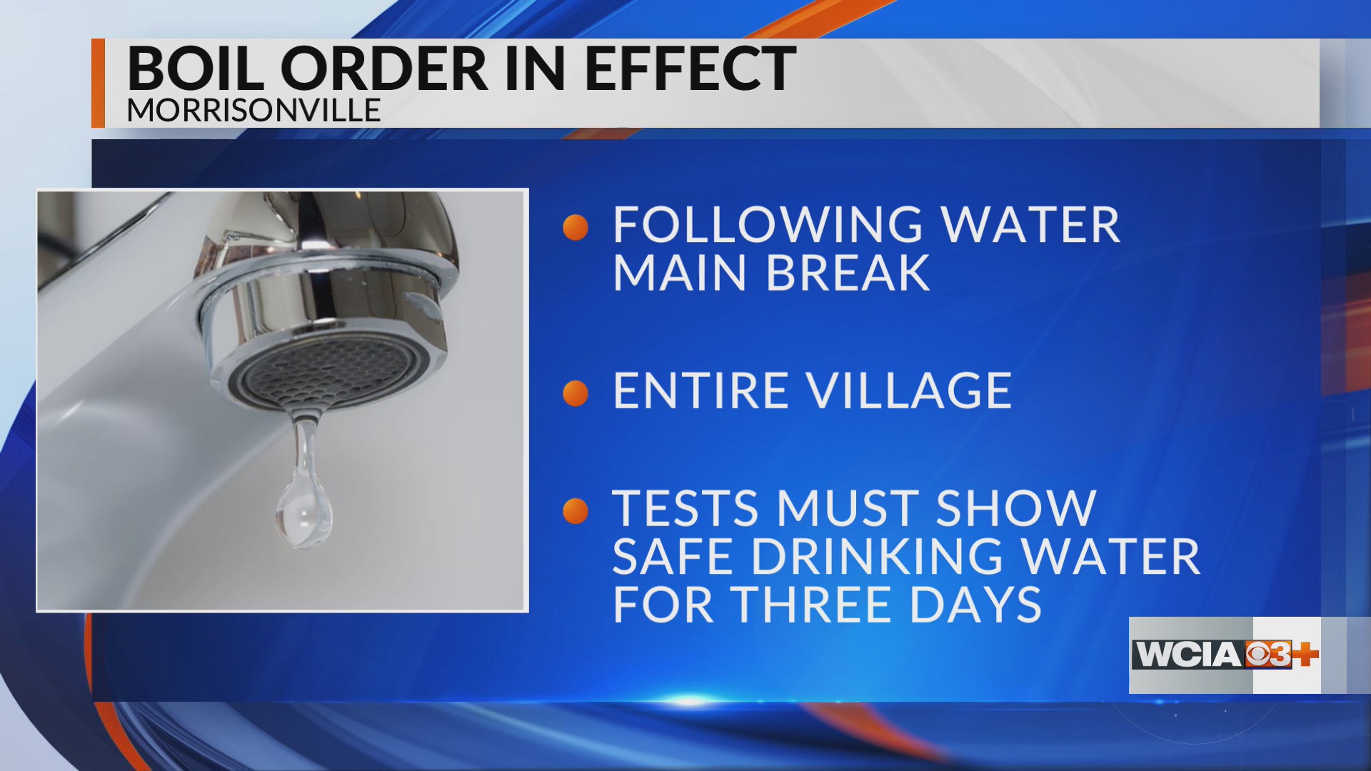 Morrison under boil order after water main break – WCIA.com