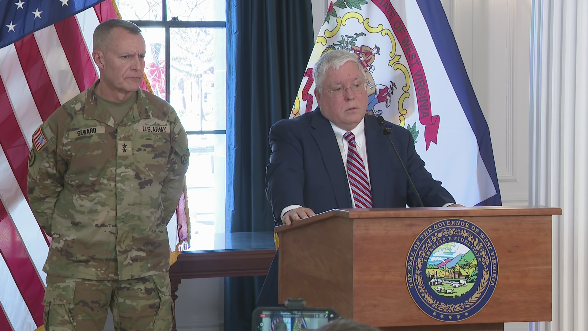 West Virginia Gov. Morrisey, WVNG Maj. Gen. Seward give update on ...