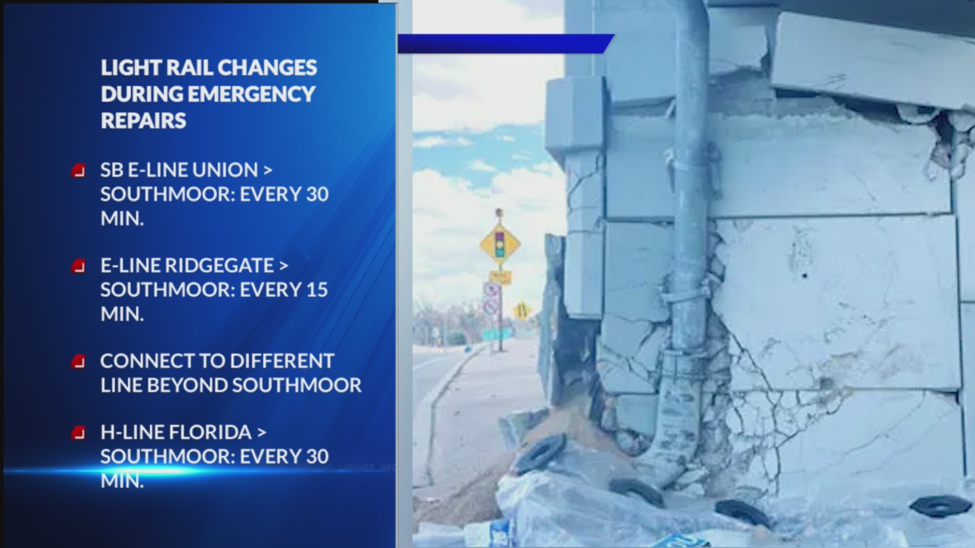 RTD light rail changes due to emergency bridge repairs – FOX31 Denver