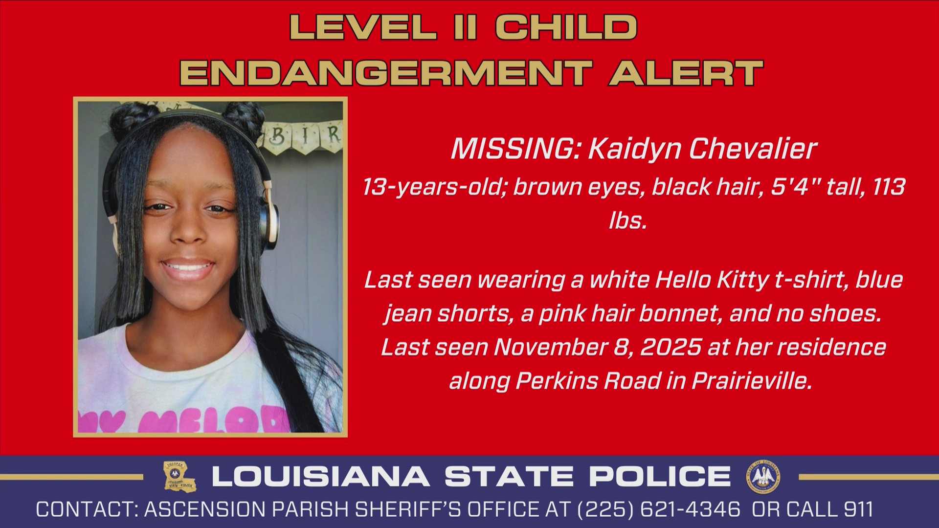 Louisiana State Police issue alert for missing Prairieville teen girl ...