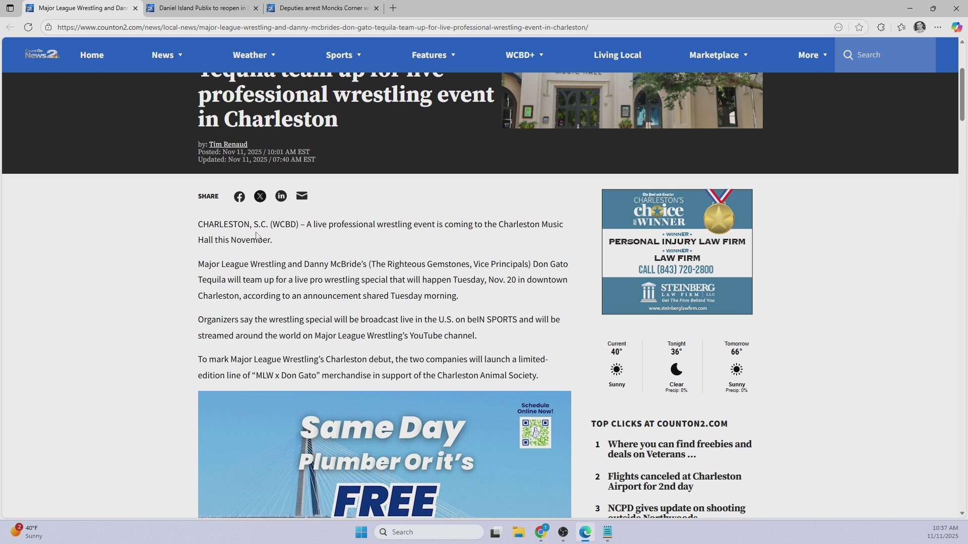MLW partners with Don Gato Tequila for Charleston event – WCBD News 2