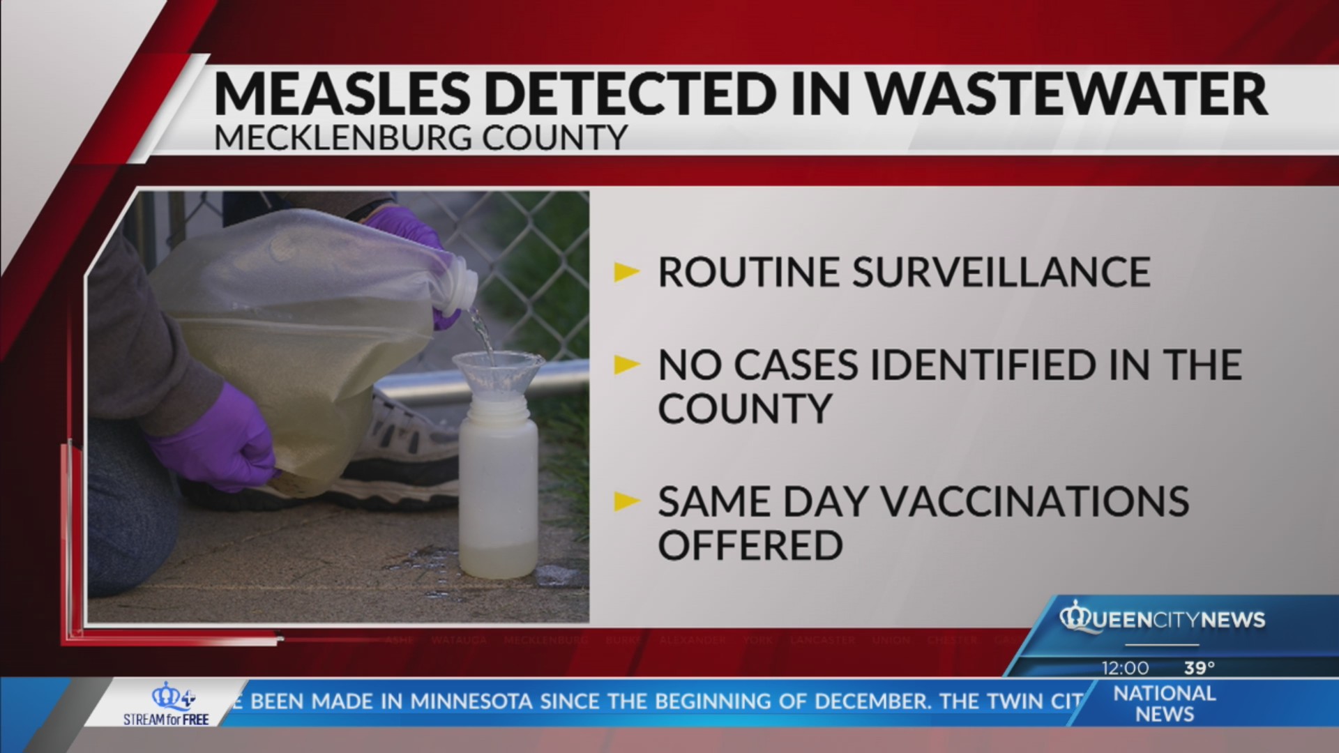 Measles found in Meck. County wastewater: Health Dept. – Queen City News