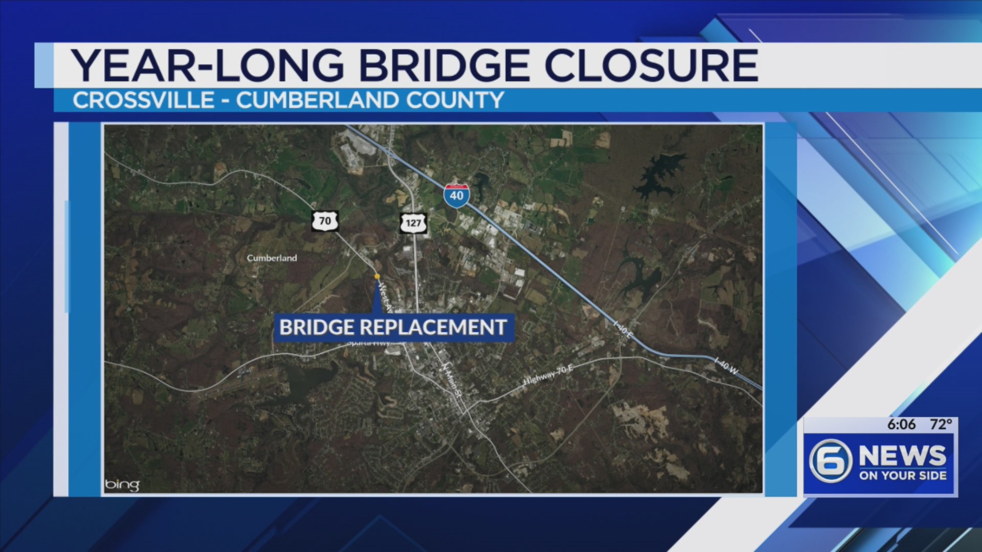 Cumberland County bridge closes for over a year to be replaced – WATE 6 ...
