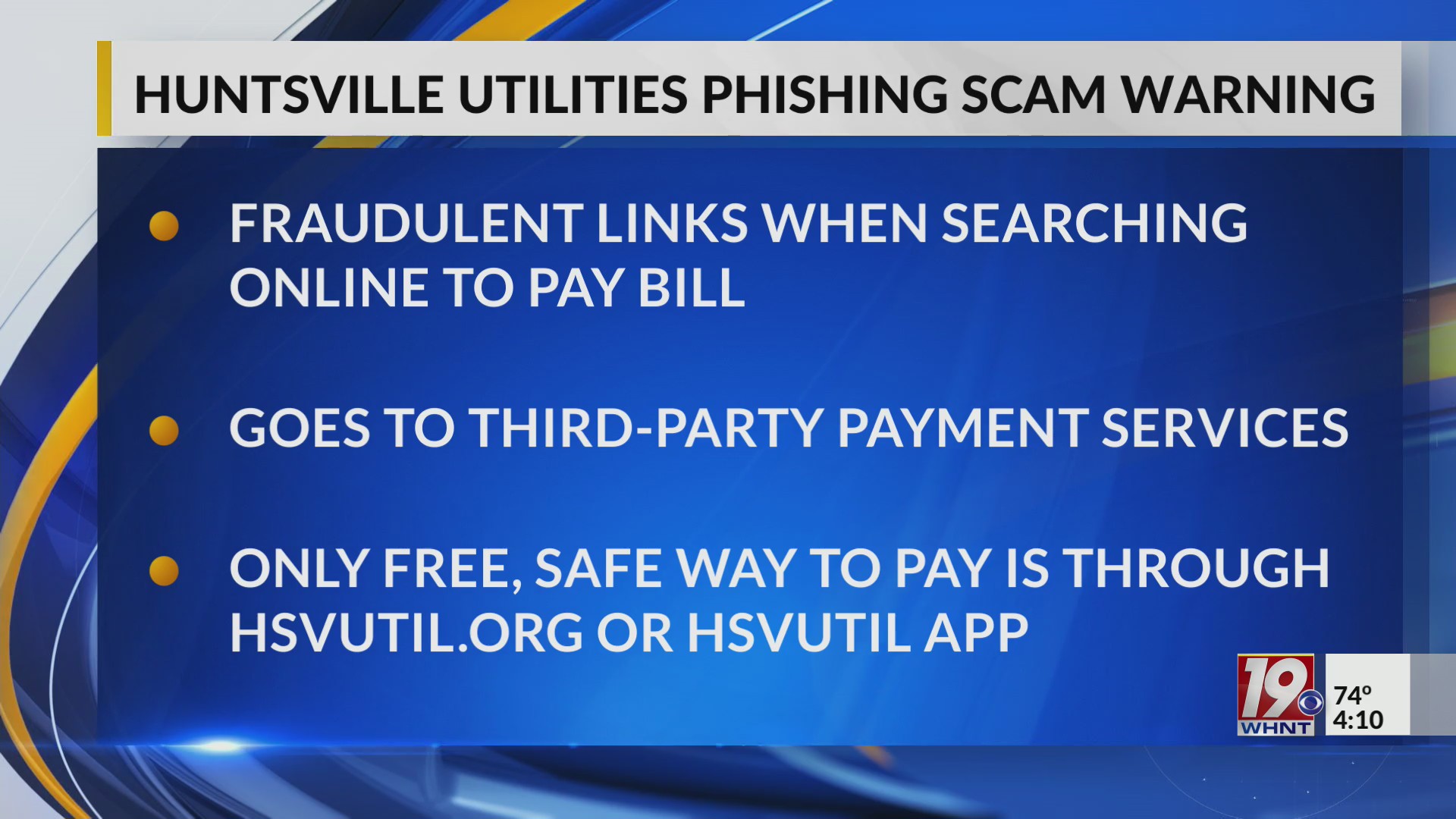 Huntsville Utilities Phishing Scam Warning | Nov. 14, 2025 | News 19 at ...