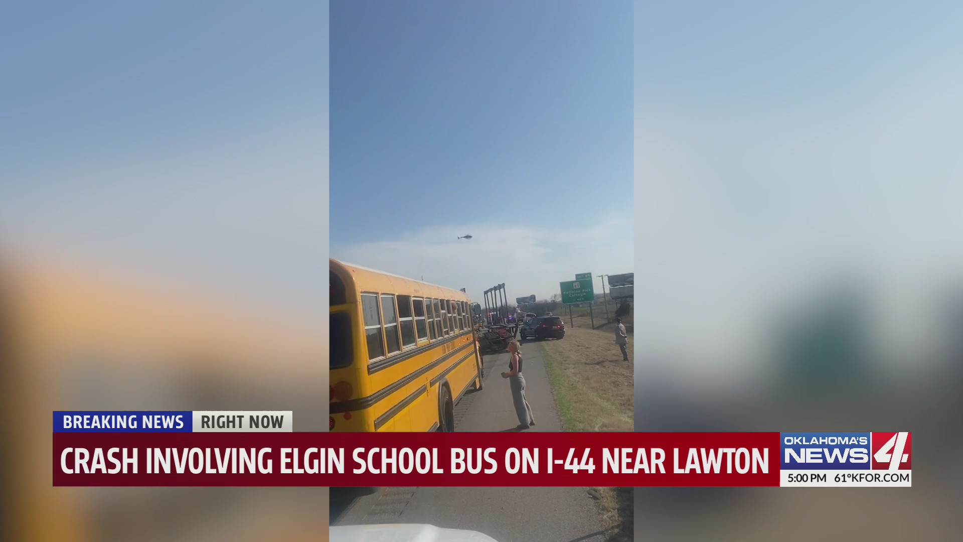 Crash involving Elgin school bus on I-44 near Lawton – KFOR.com ...