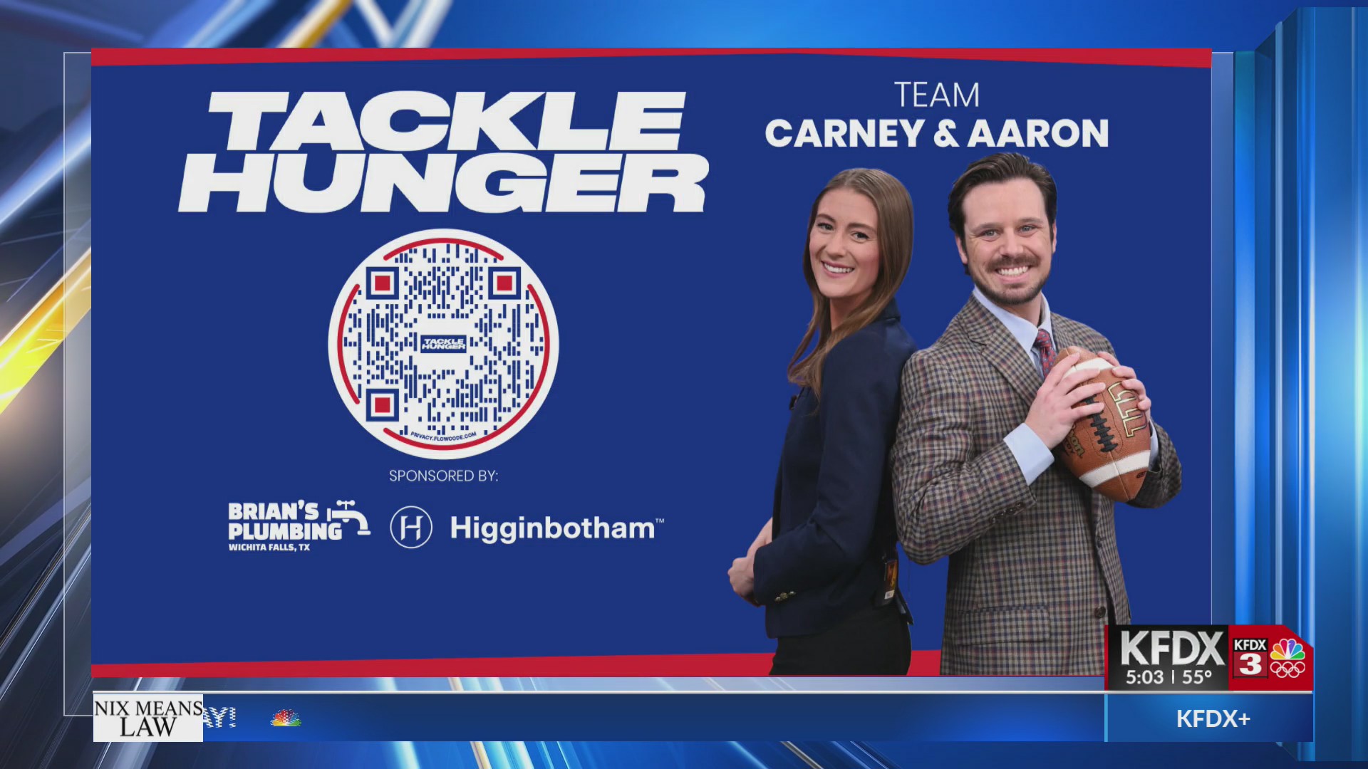 Tackle Hunger with Carney & Aaron in the lead. – Texomashomepage.com