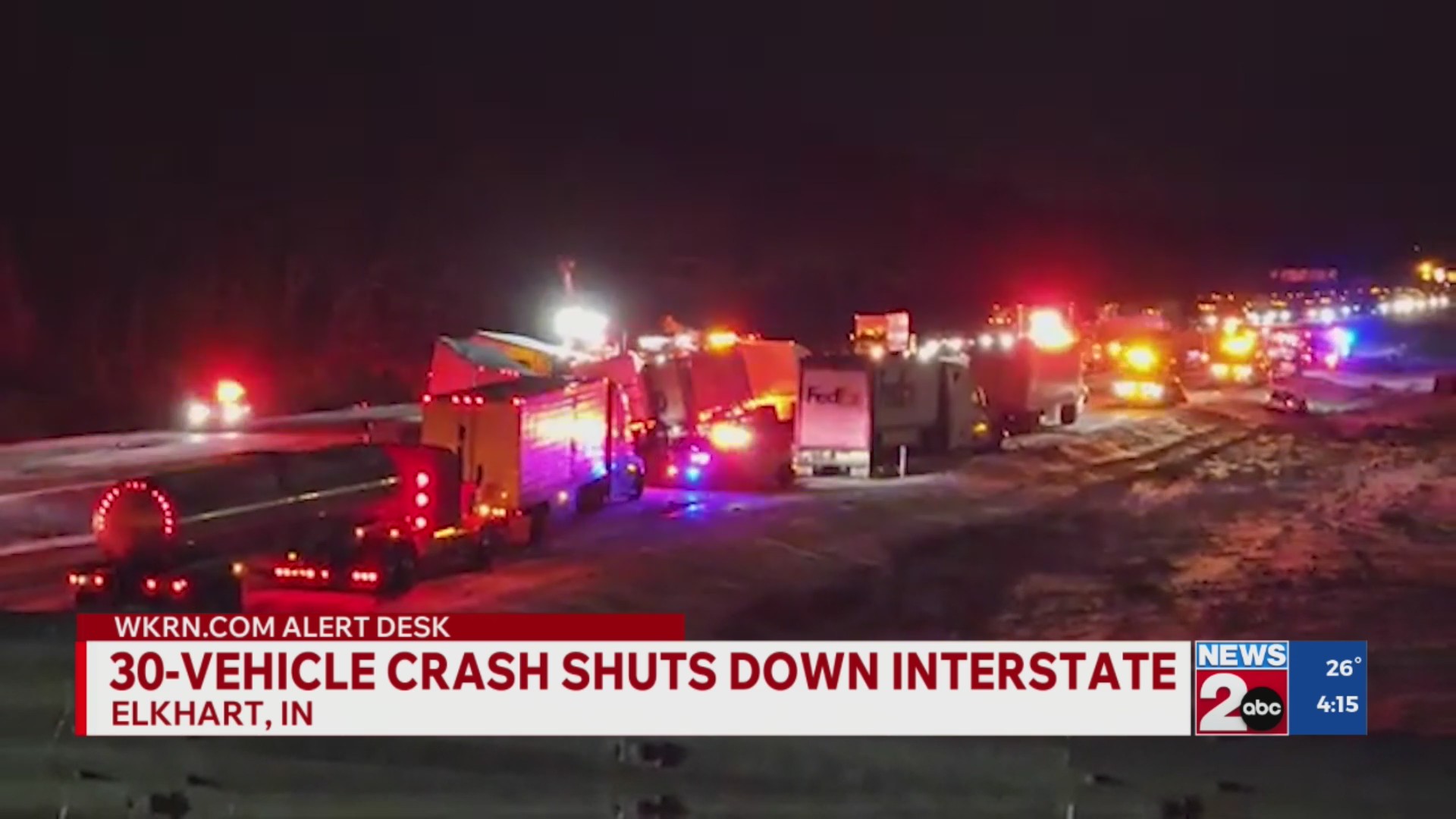 30-vehicle pile-up closes Indiana interstate – WKRN News 2