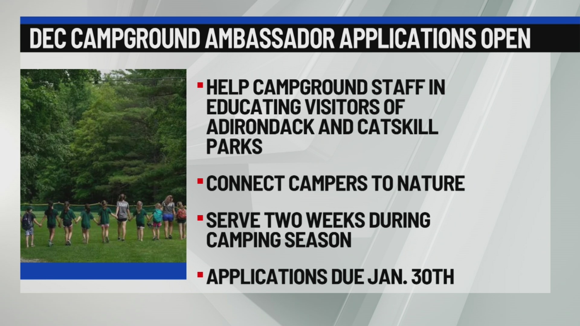 DEC Campground Ambassador applications open – NEWS10 ABC