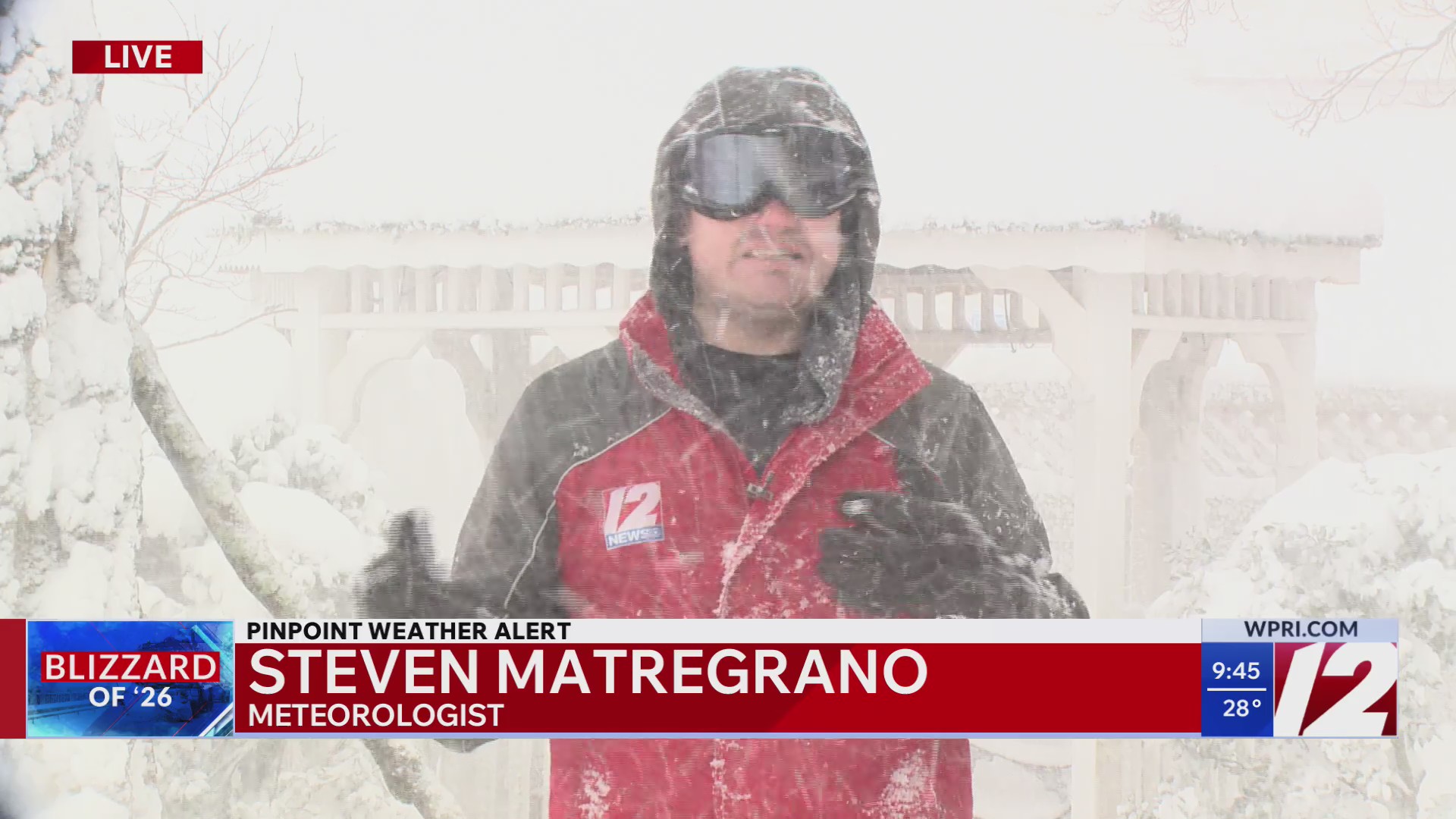 12 News Meteorologist Steven Matregrano in East Providence during the ...