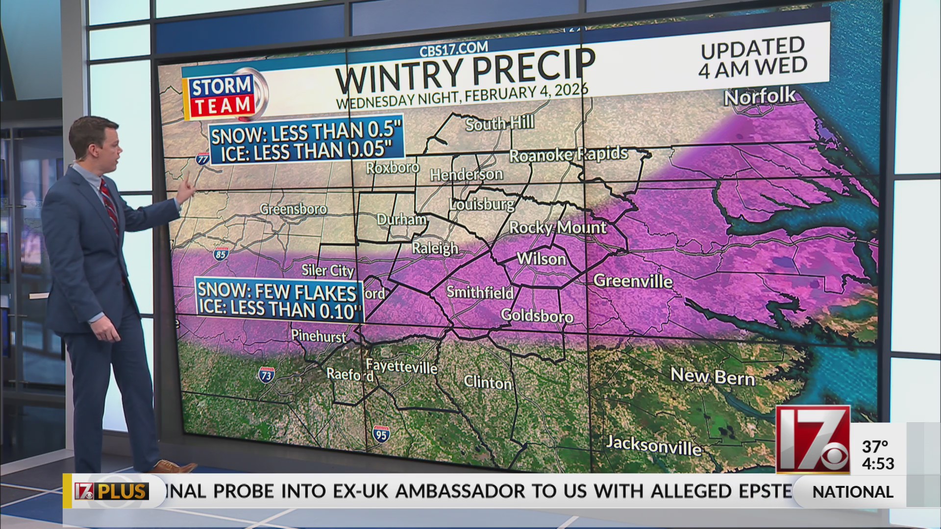 Rain, wintry mix, snow all come with cold front today into Thursday ...
