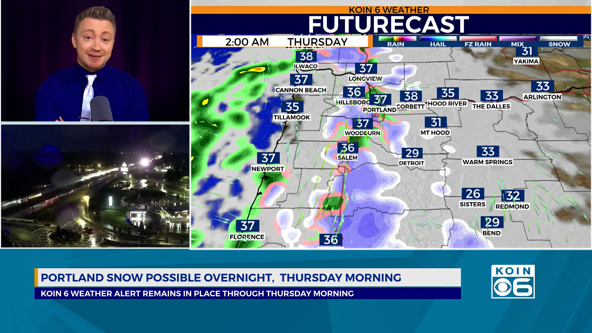 Special Weather Report: Portland’s snow chances remain Thursday morning ...