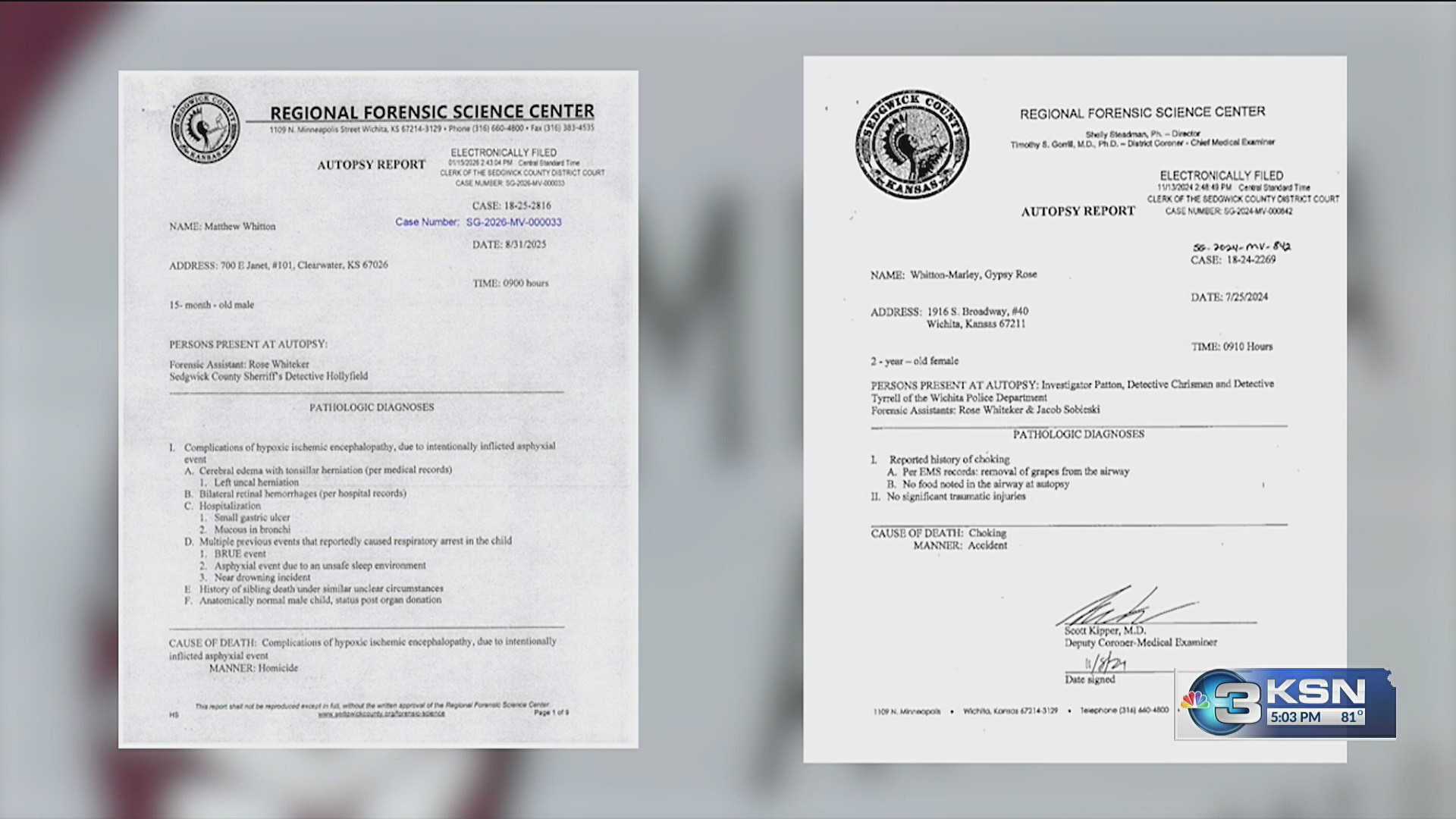Gypsy Rose Whitton-Marley autopsy report released – KSN-TV