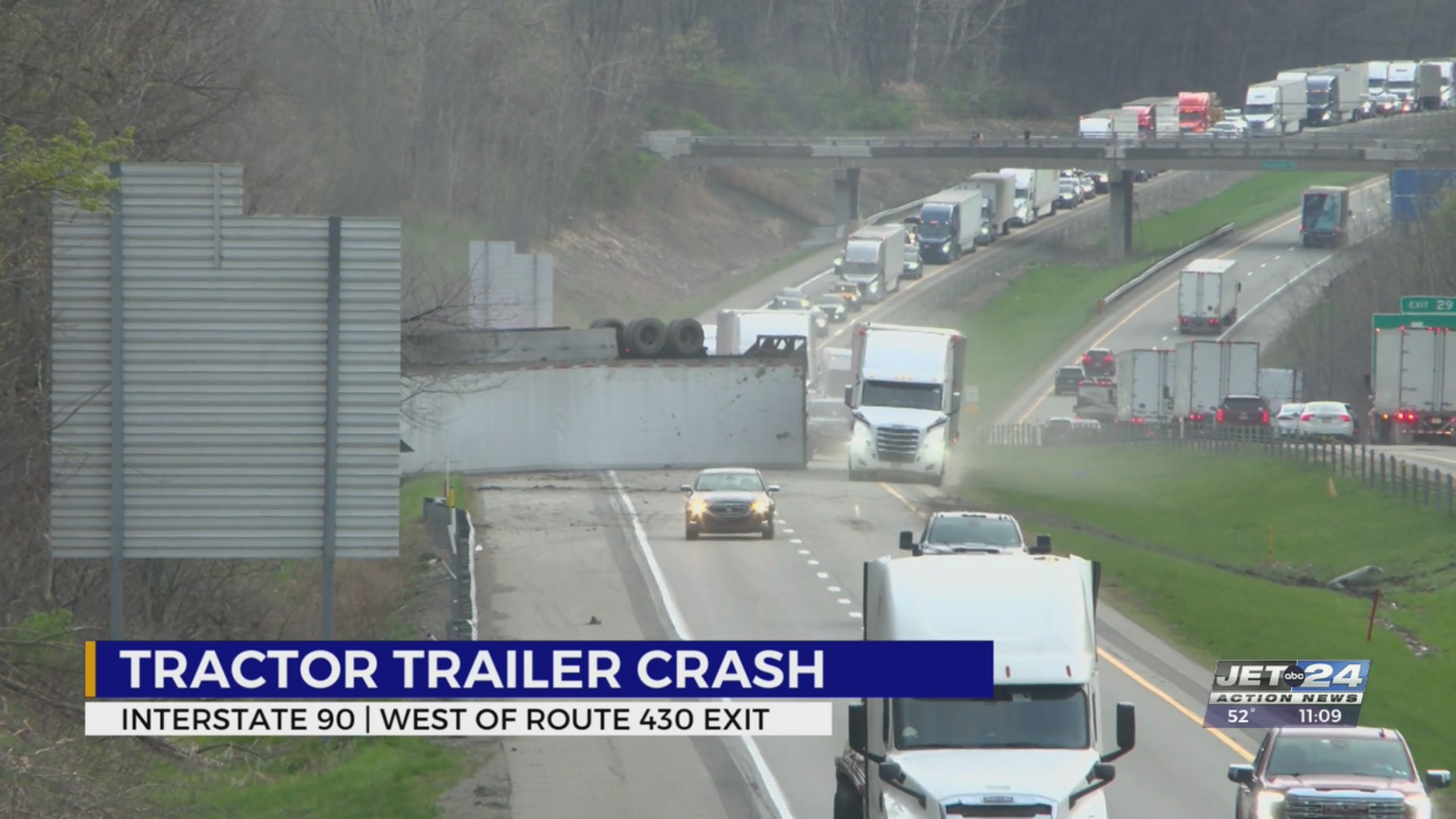 Tractor trailer crash prompts cleanup call to Erie Co. Hazmat Team ...