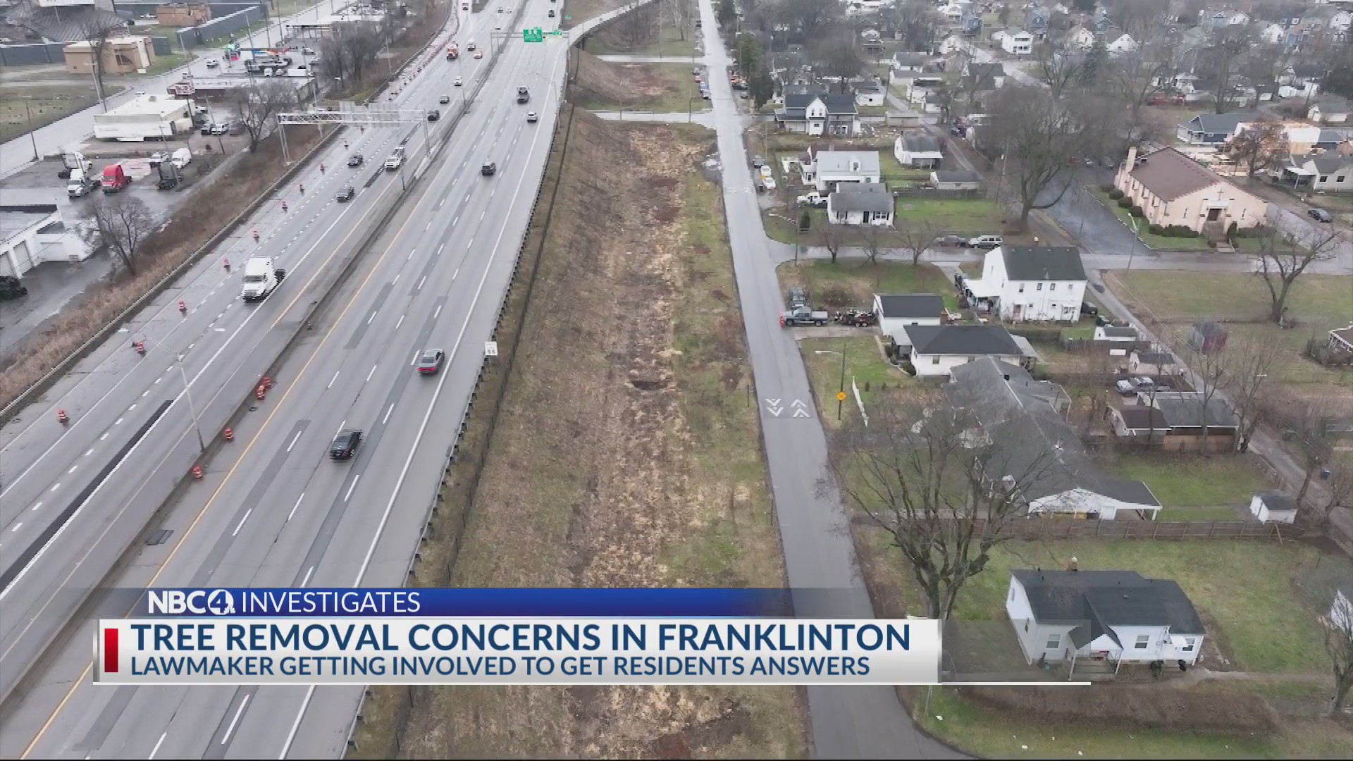 Franklinton neighbors advocate for I-70 buffer after trees removed ...