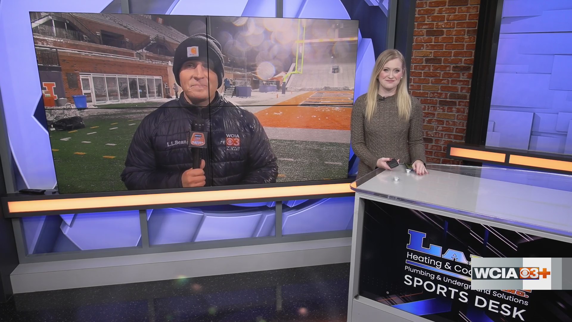 Snow day in Gies Memorial Stadium sees Illini defend the Hat Trophy ...