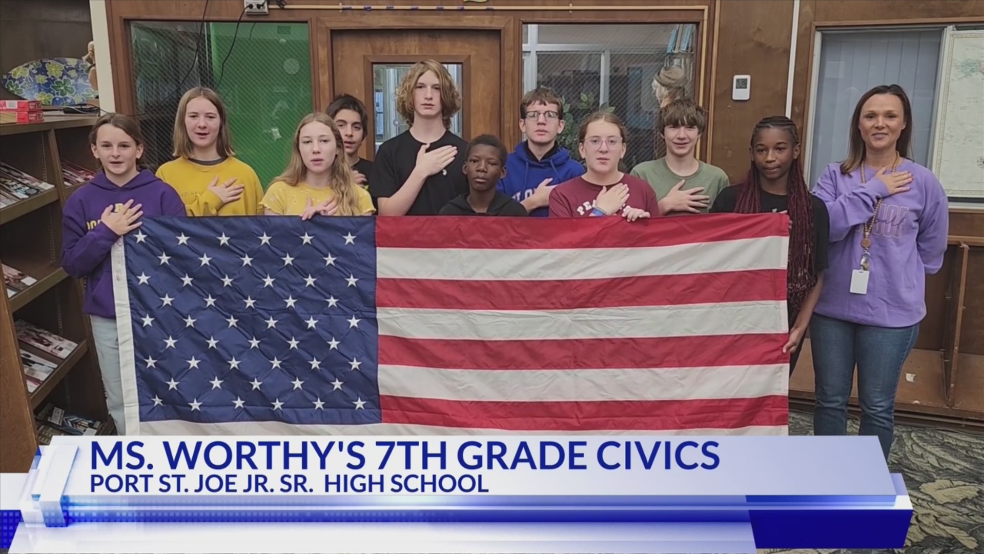 News 13 This Morning Ms Worthy 7th grade civics class at Port Saint Joe ...