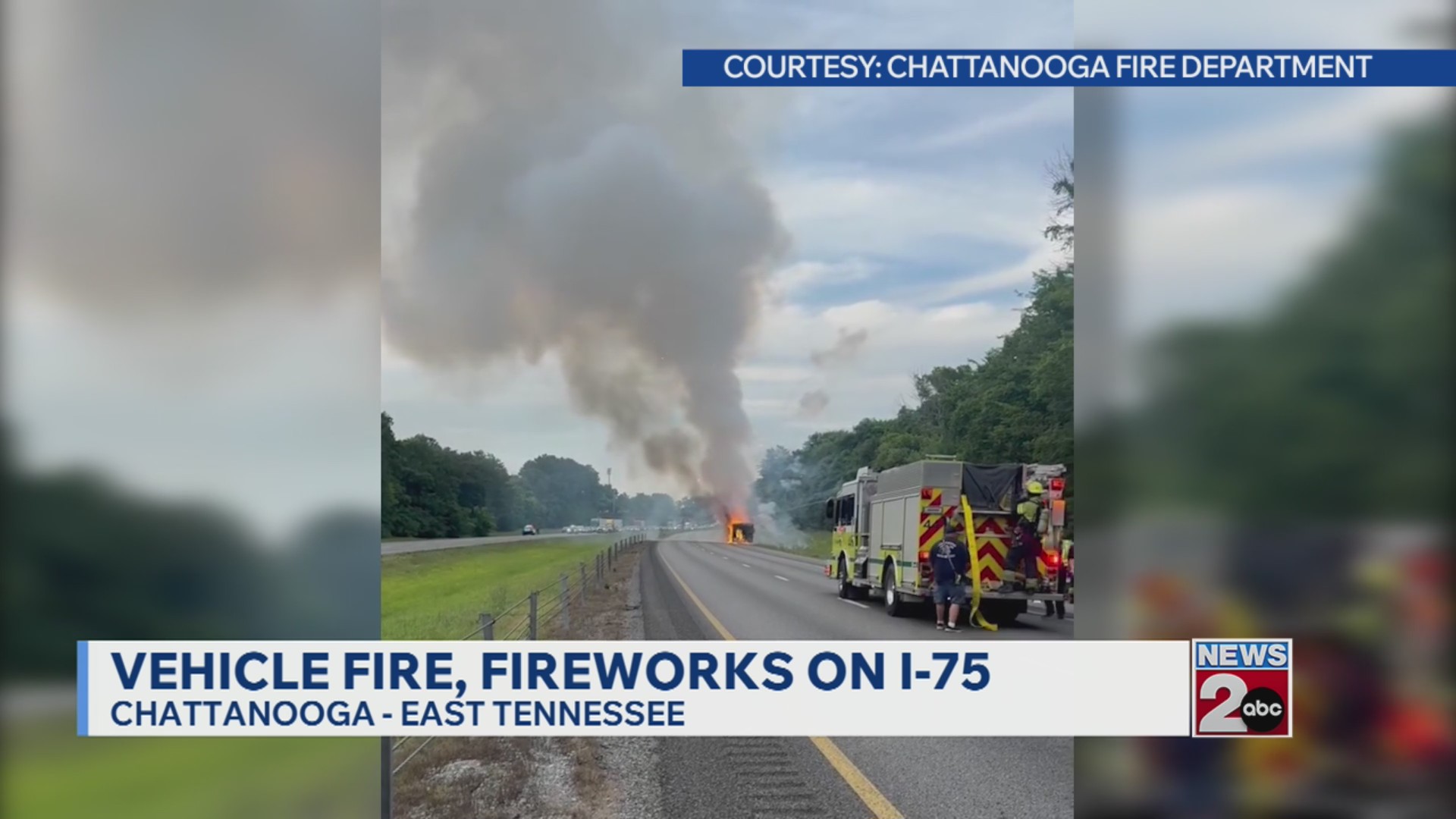 Trailer fire in East TN sends fireworks shooting over I-75 – KXAN Austin
