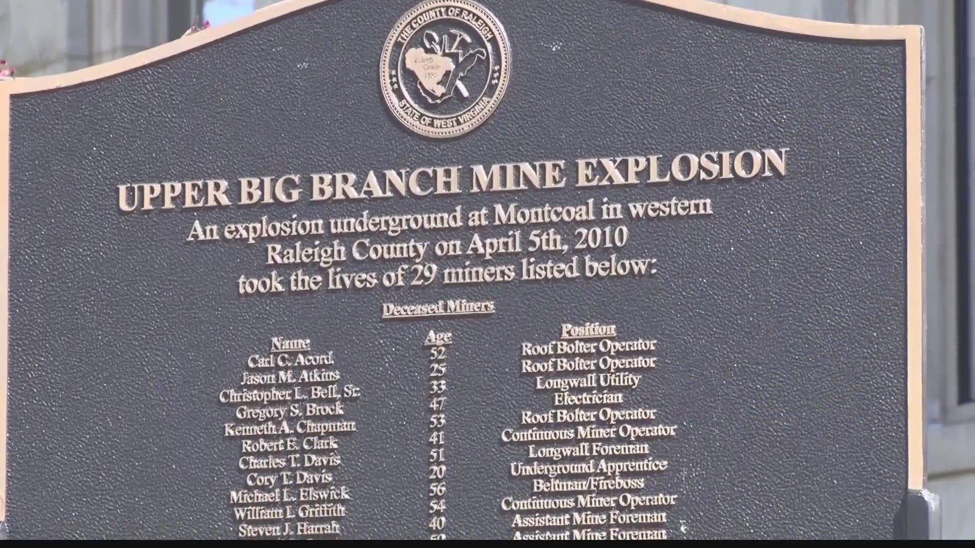 Upper Big Branch Mine Explosion remembered in annual ceremony – WVNS