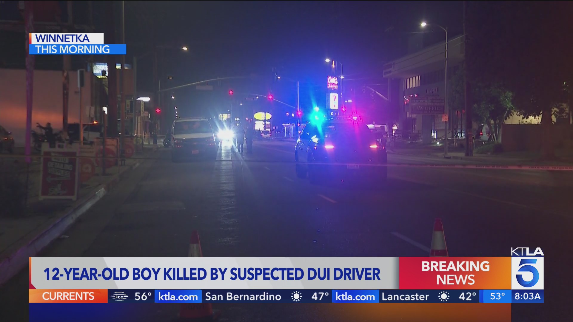 DUI suspected in crash that killed boy, 12 – KTLA