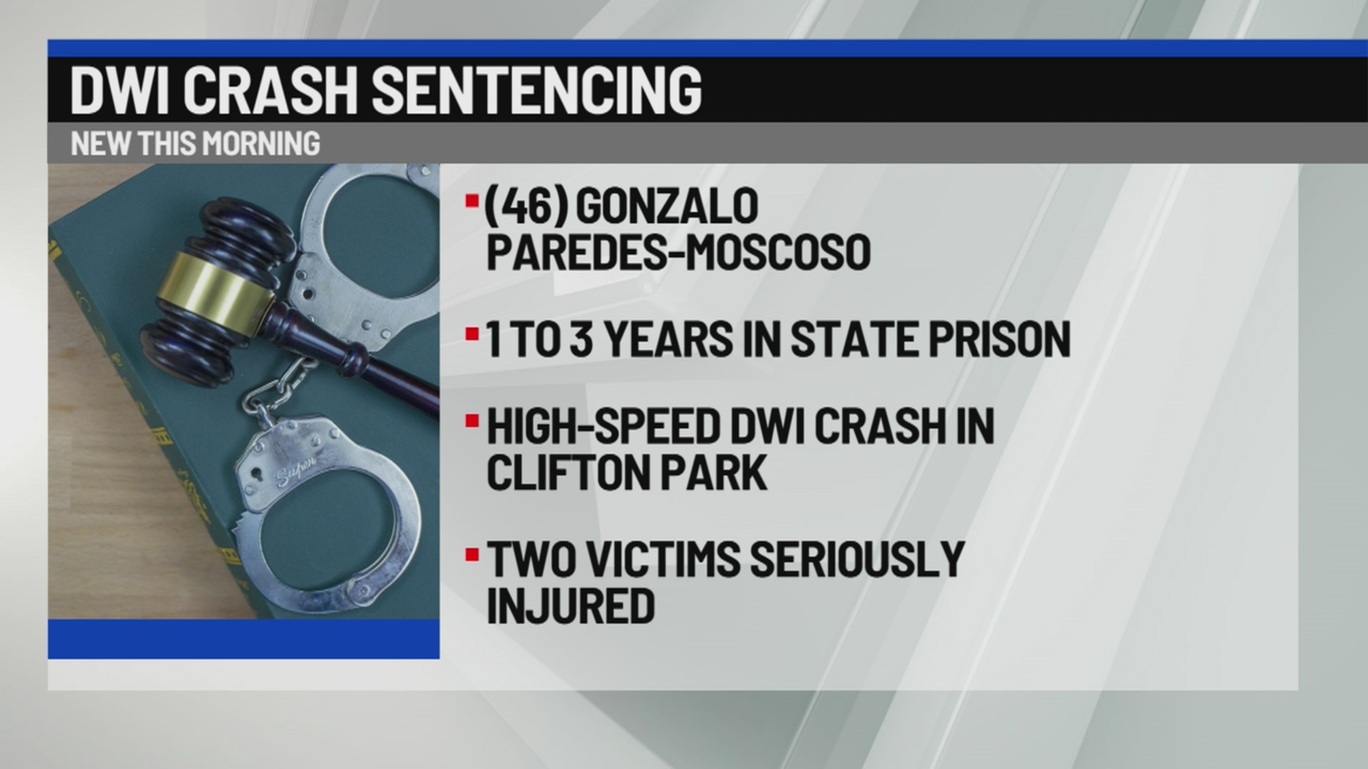 DWI crash sentencing – NEWS10 ABC