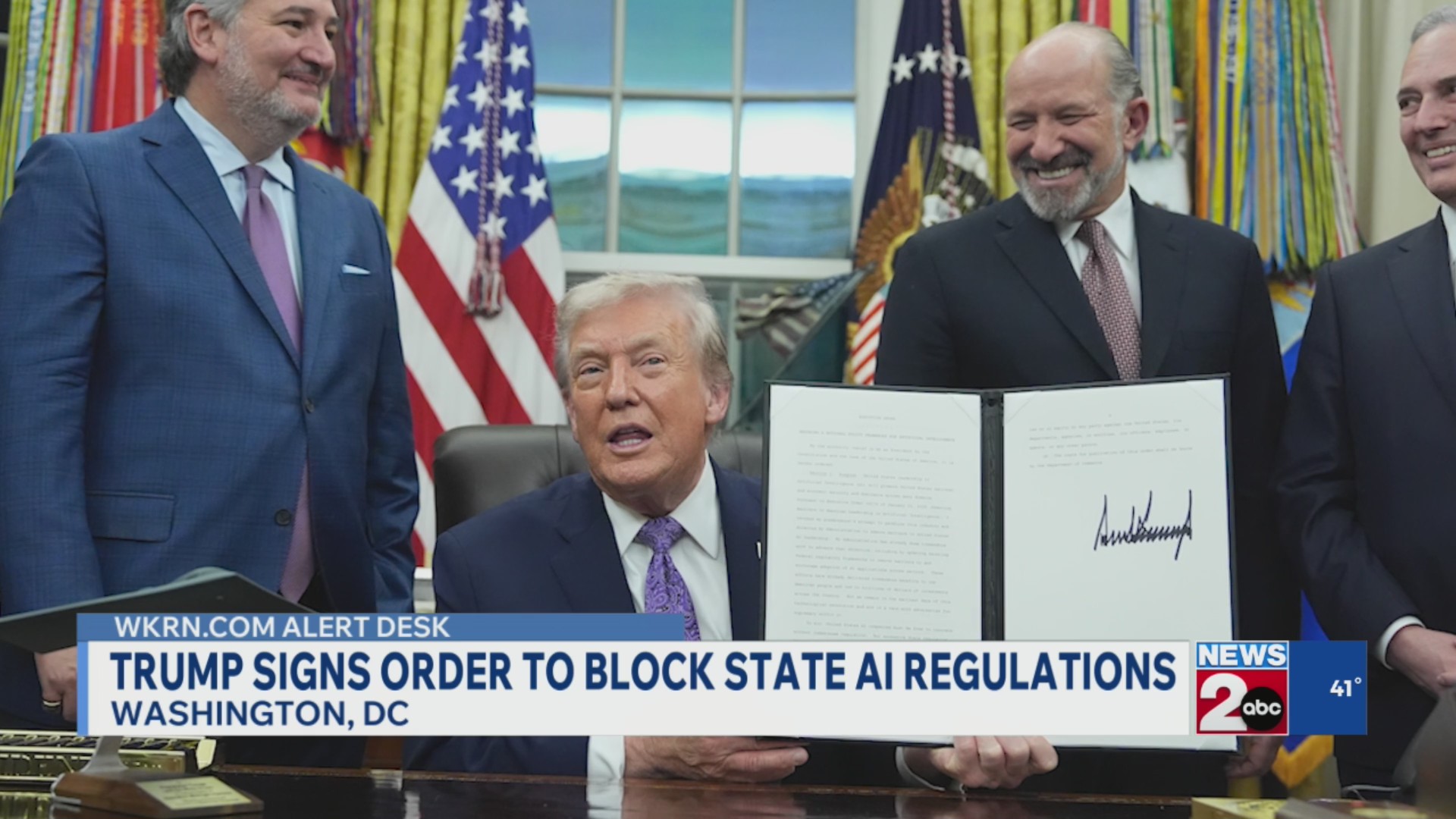 President Trump signs order to block state artificial intelligence ...