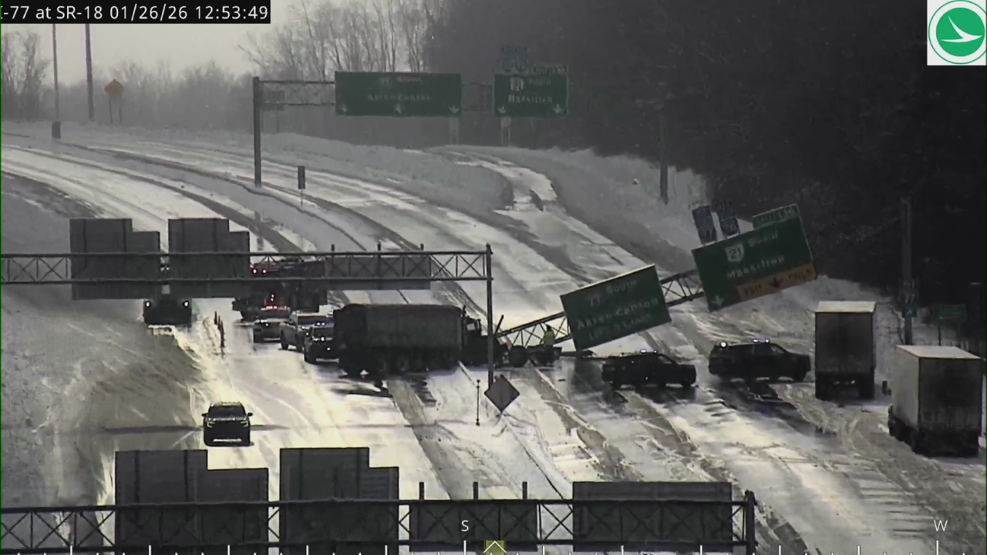 I-77 on-ramp closed, highway sign down – Fox 8 Cleveland WJW