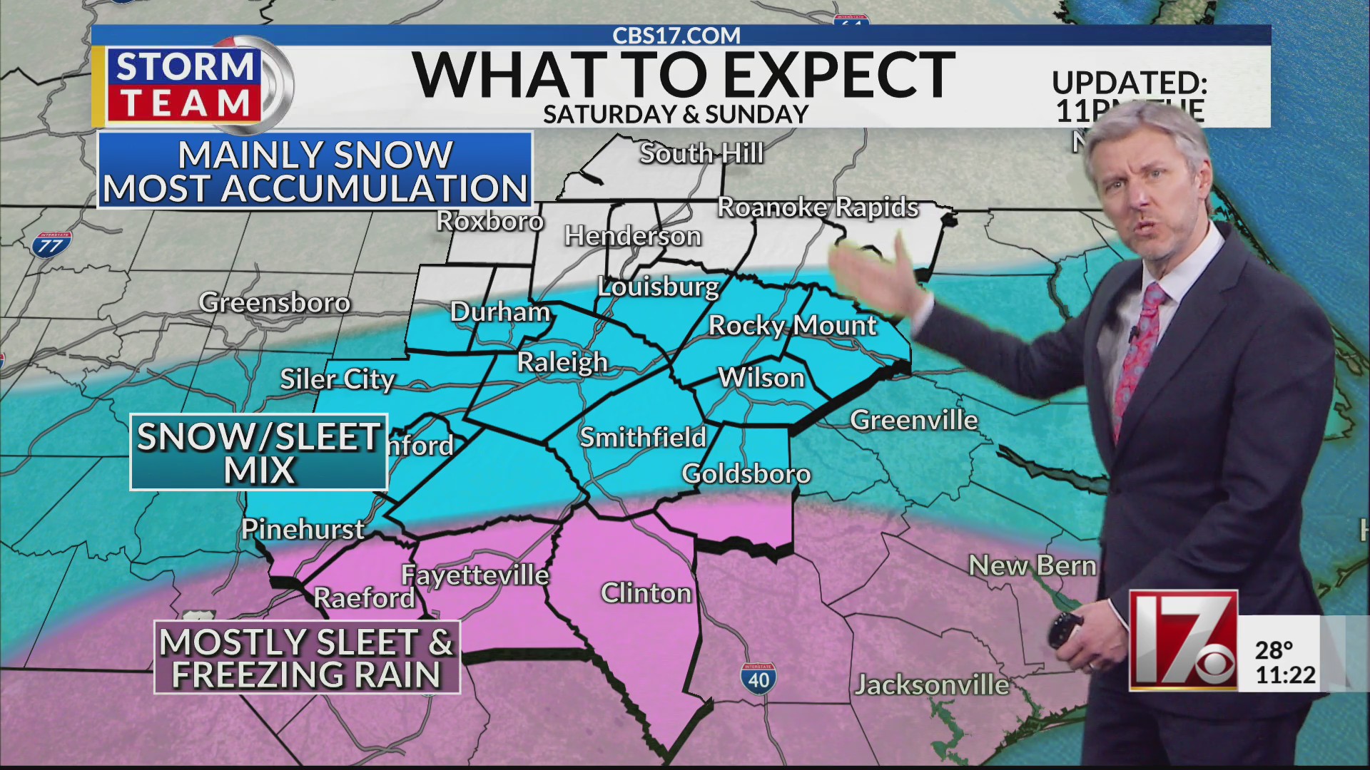 Slightly warmer Wednesday, winter storm likely this weekend – CBS17.com