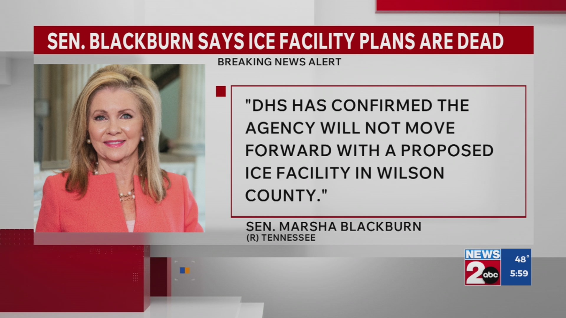 Sen. Marsha Blackburn says DHS ‘will not move forward’ with ICE ...