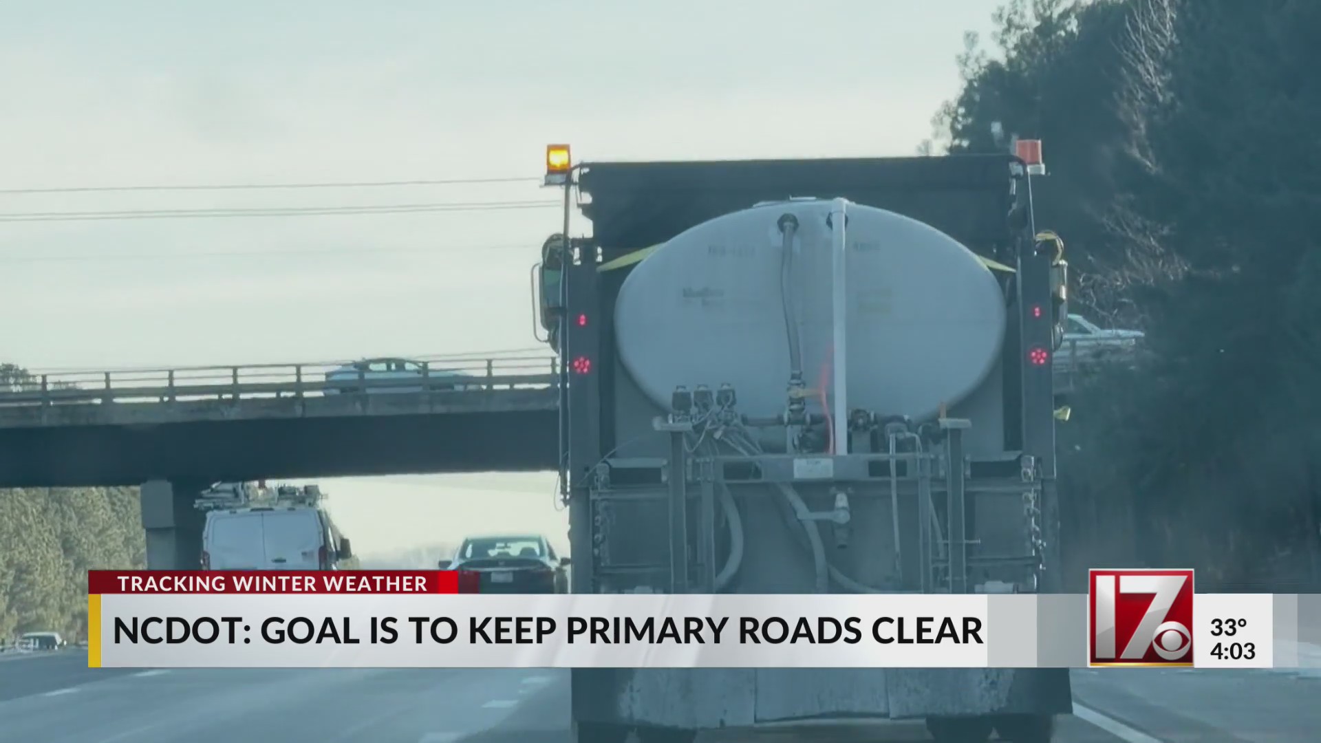 NC crews treat roads, highways ahead of weekend snow – CBS17.com