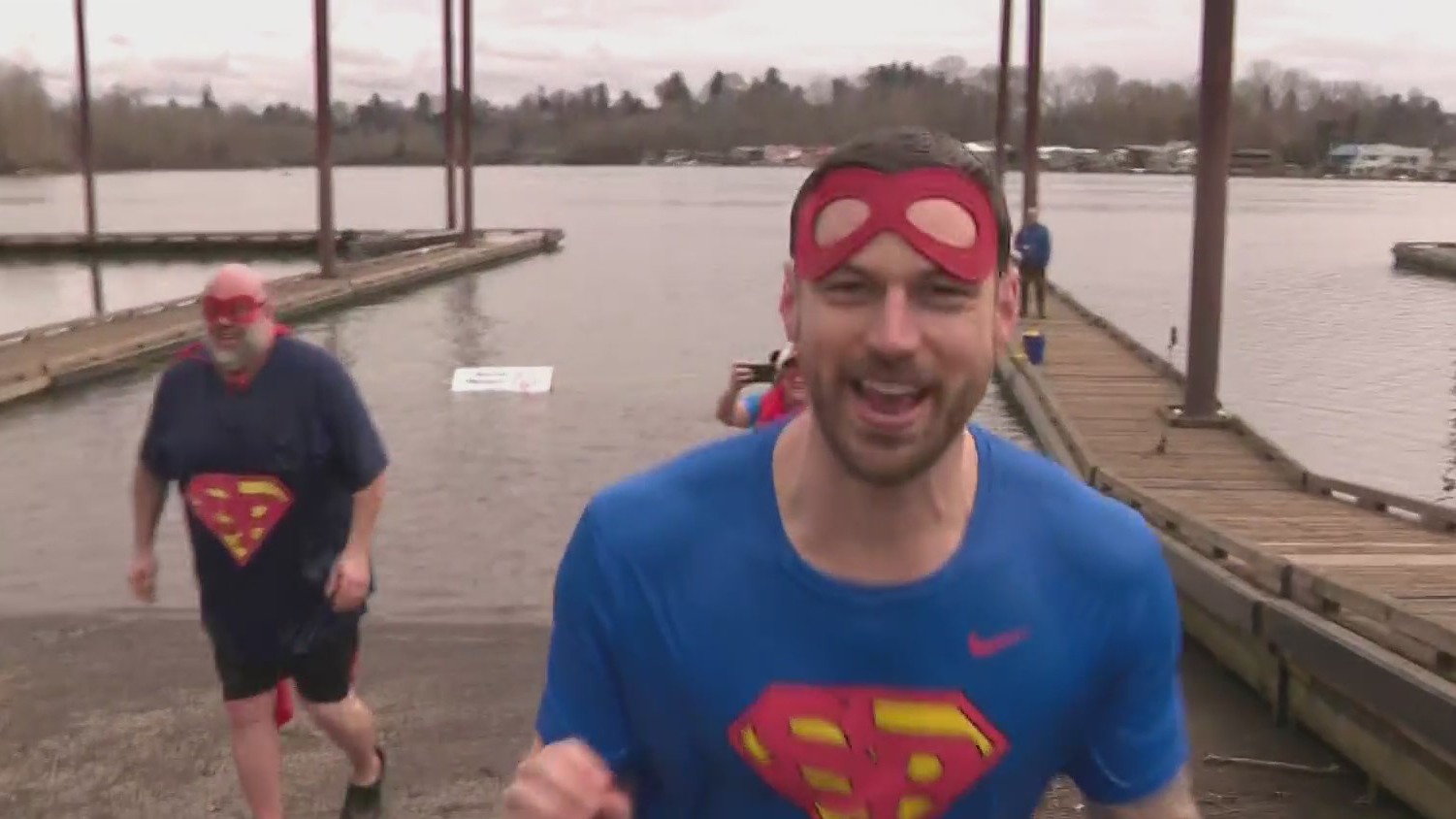 Travis takes a dip in the Willamette at the Special Olympics Oregon ...