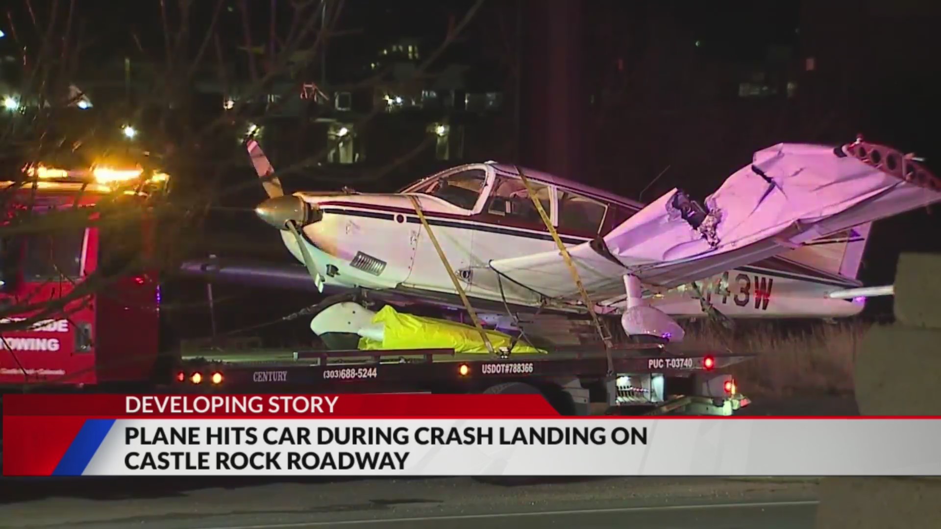 Plane hits car during crash-landing on Castle Rock roadway – FOX31 Denver