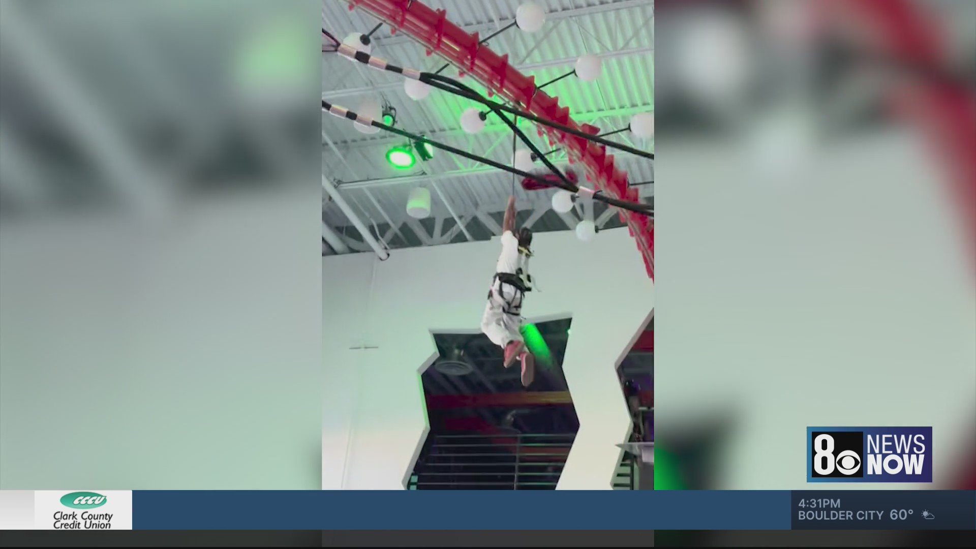 Child hospitalized in zip line accident at Las Vegas trampoline park ...
