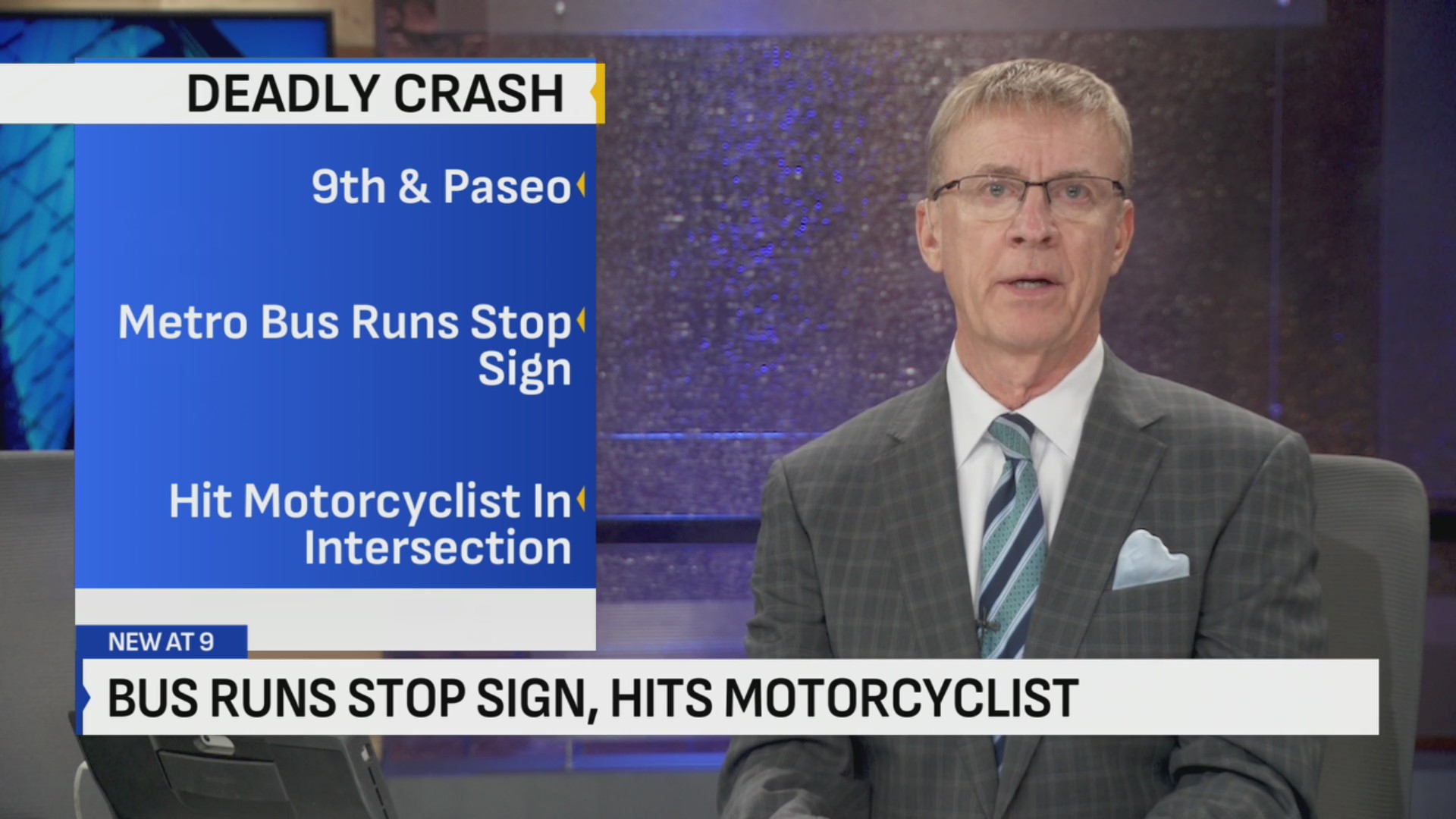 Motorcyclist killed after bus runs through stop sign – FOX 4 Kansas ...