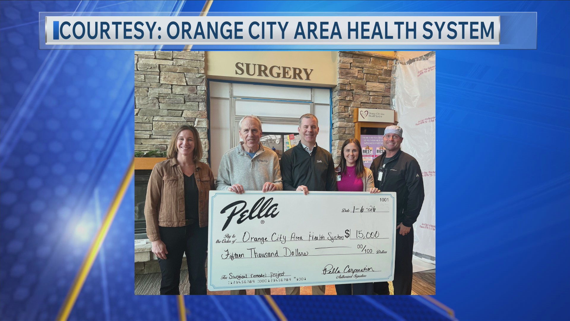 Pella Donation to OC Surgery Center – KCAU 9 News | Sioux City, IA ...
