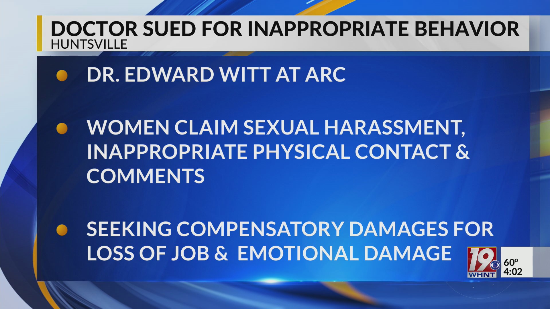 Huntsville Doctor, Clinic Sued for Inappropriate Behavior with Female ...