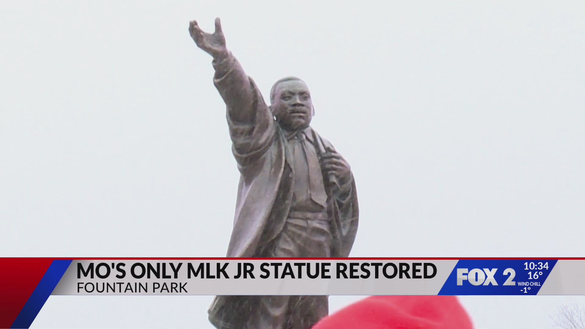 Newly restored Martin Luther King Jr. statue returns to Fountain Park ...