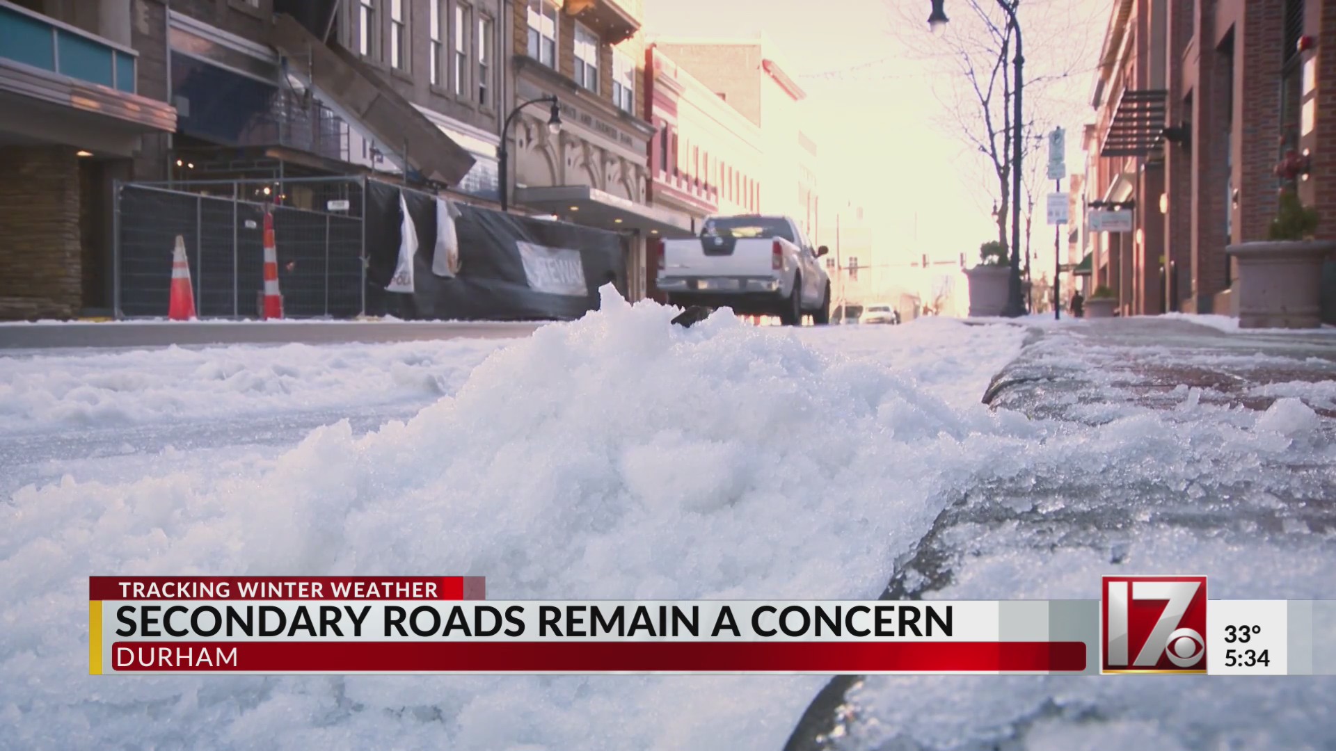 Secondary roads remain a concern in Durham after winter storm – CBS17.com