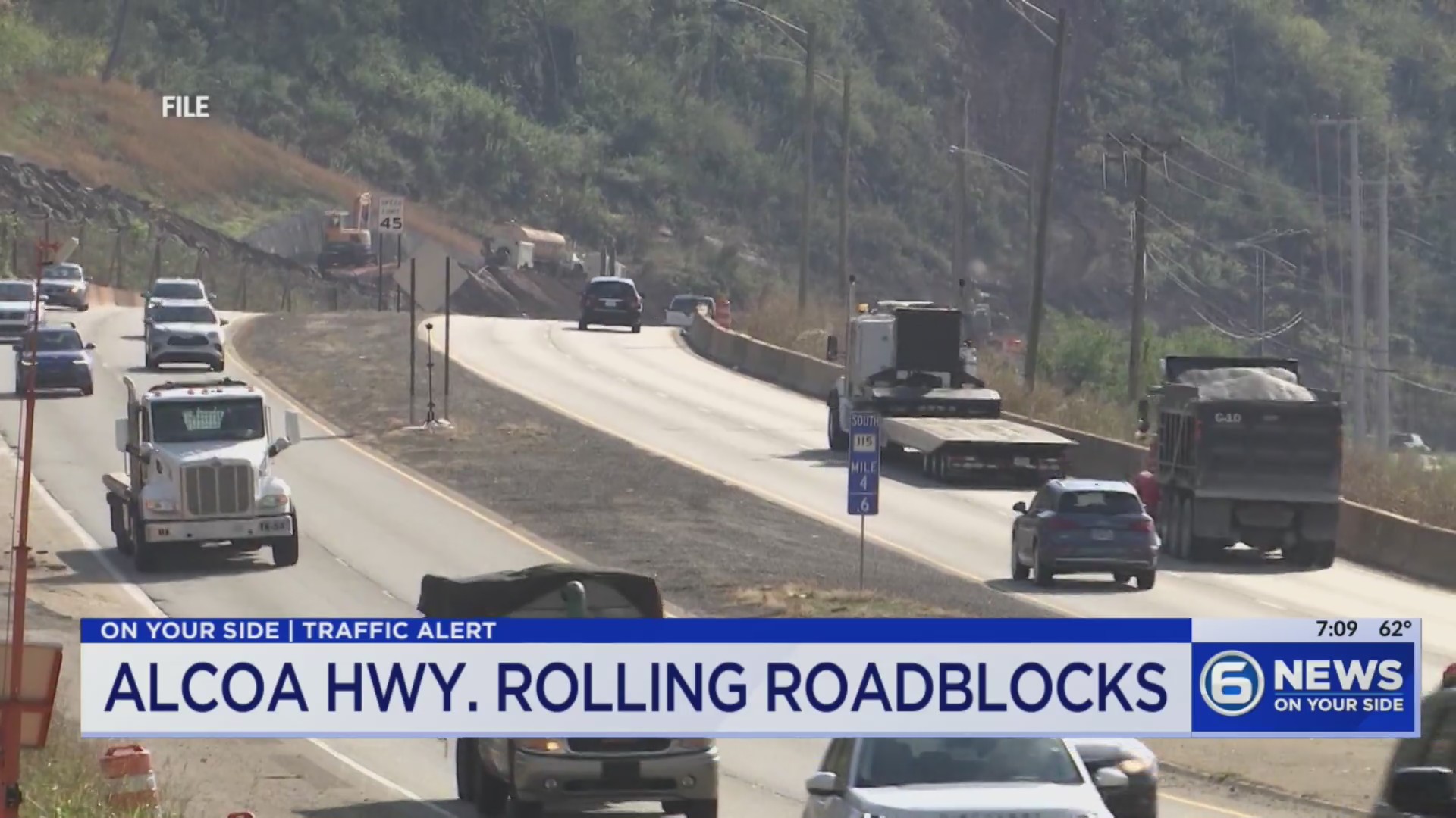 Alcoa Highway rolling road blocks underway ahead of Thanksgiving pause ...