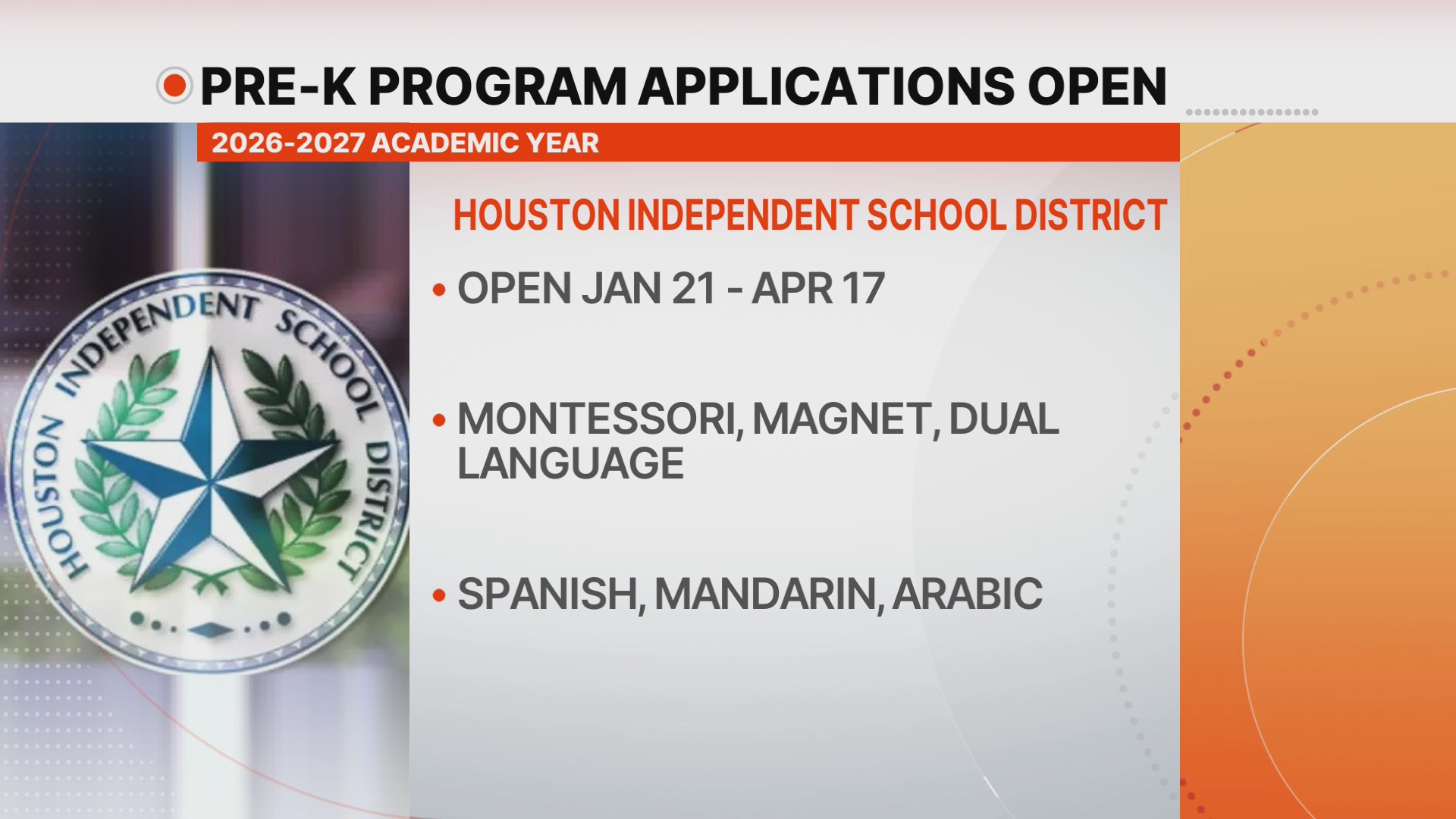 HISD Pre-K Program For The 2026-2027 School Year Is Open – CW39 Houston