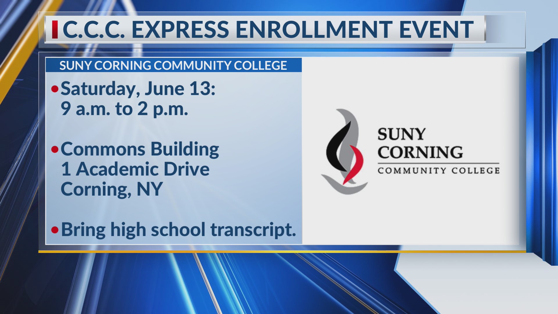 Express enrollment event to take place at Corning Community College ...