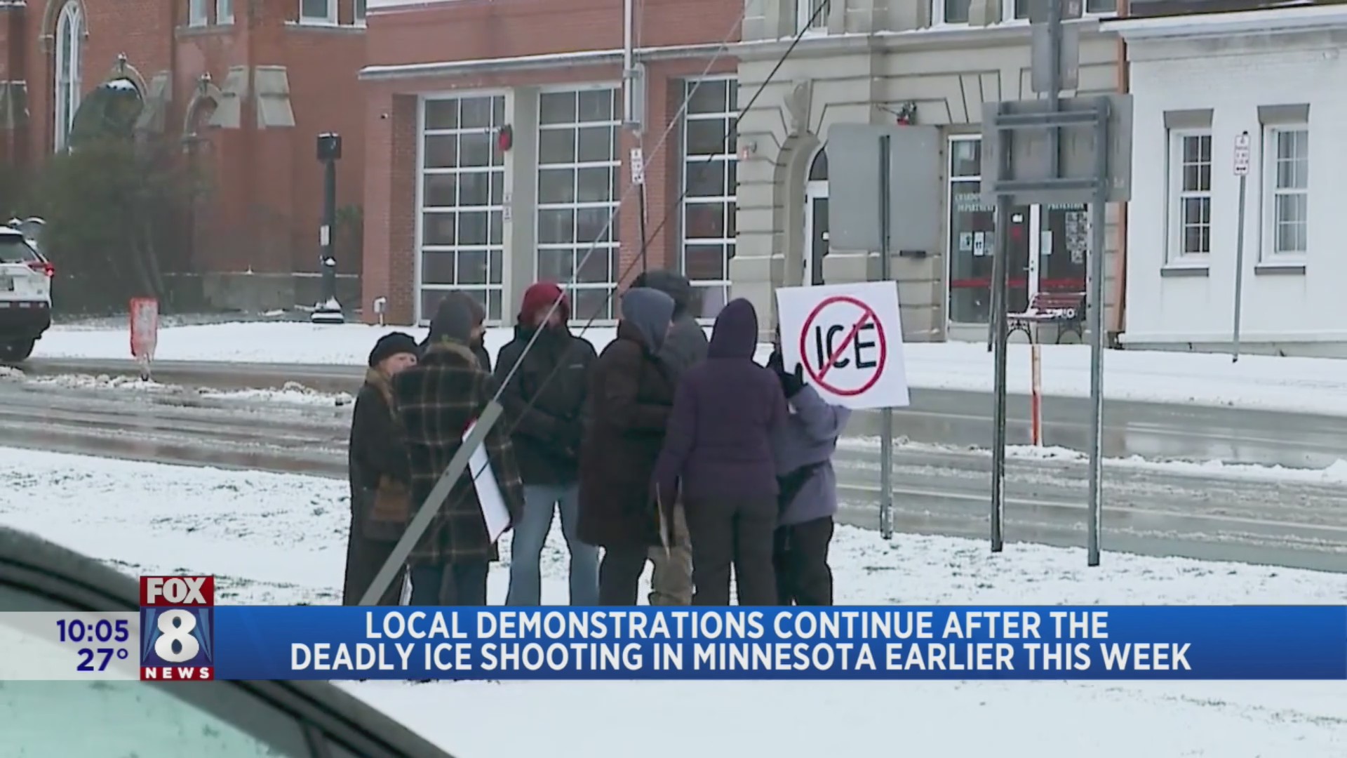 Protestors gather in Chardon after deadly ICE shooting – Fox 8 ...